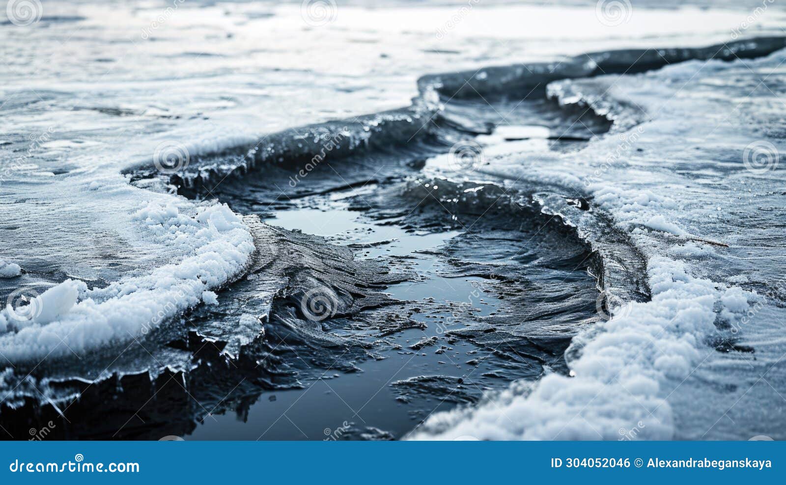 Frozen Crack Ice, Broken Glacier Surface 3d Effect Cartoon Vector ...