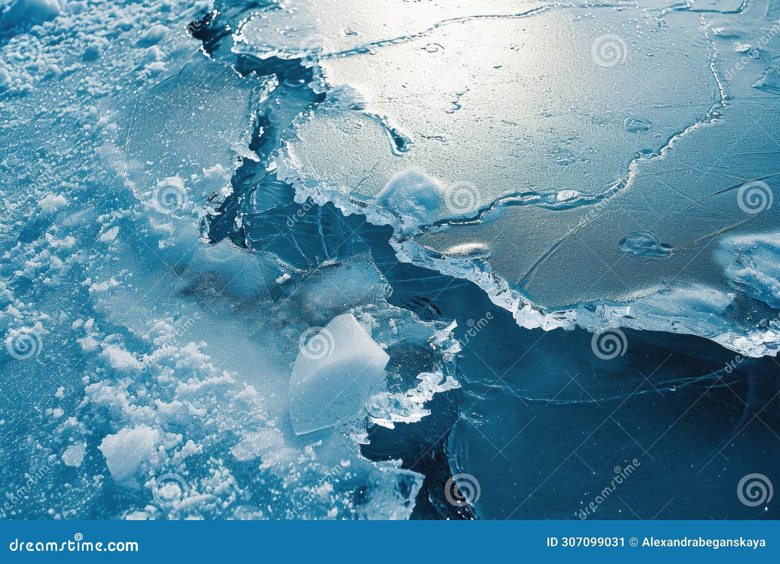 Frozen Crack Ice, Broken Glacier Surface 3d Effect Cartoon Vector ...