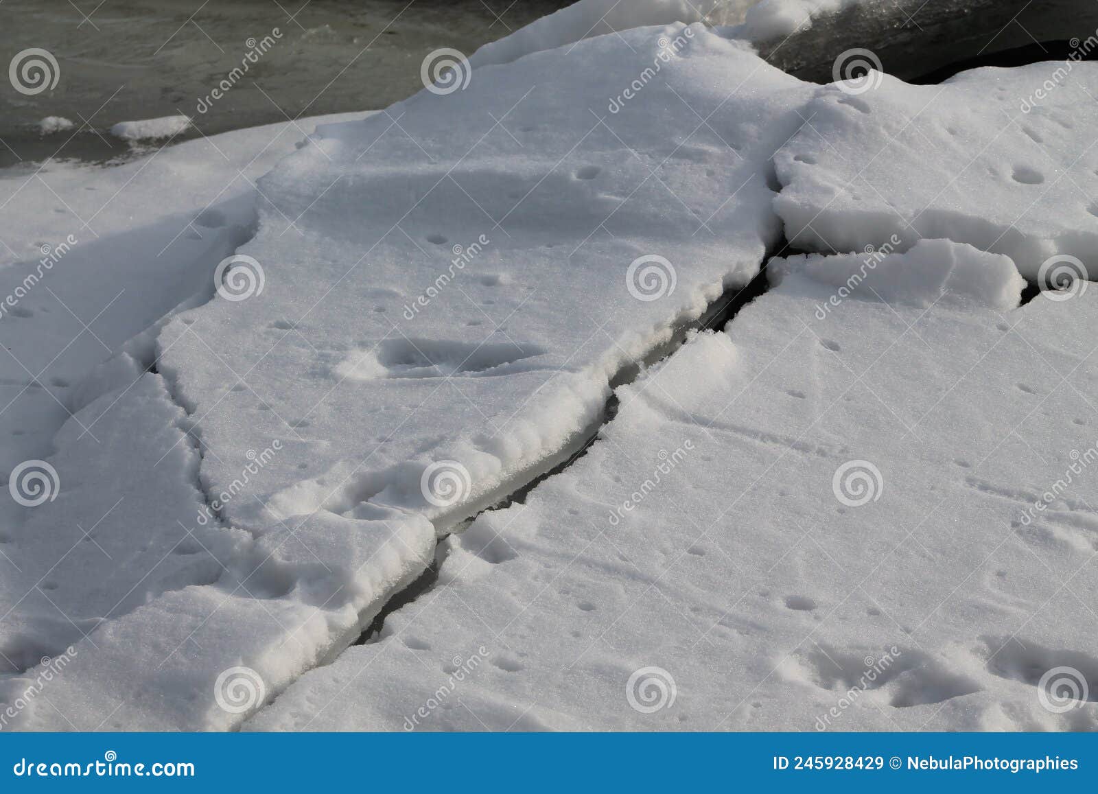 Ice is Cracking on the River Stock Image - Image of environment ...