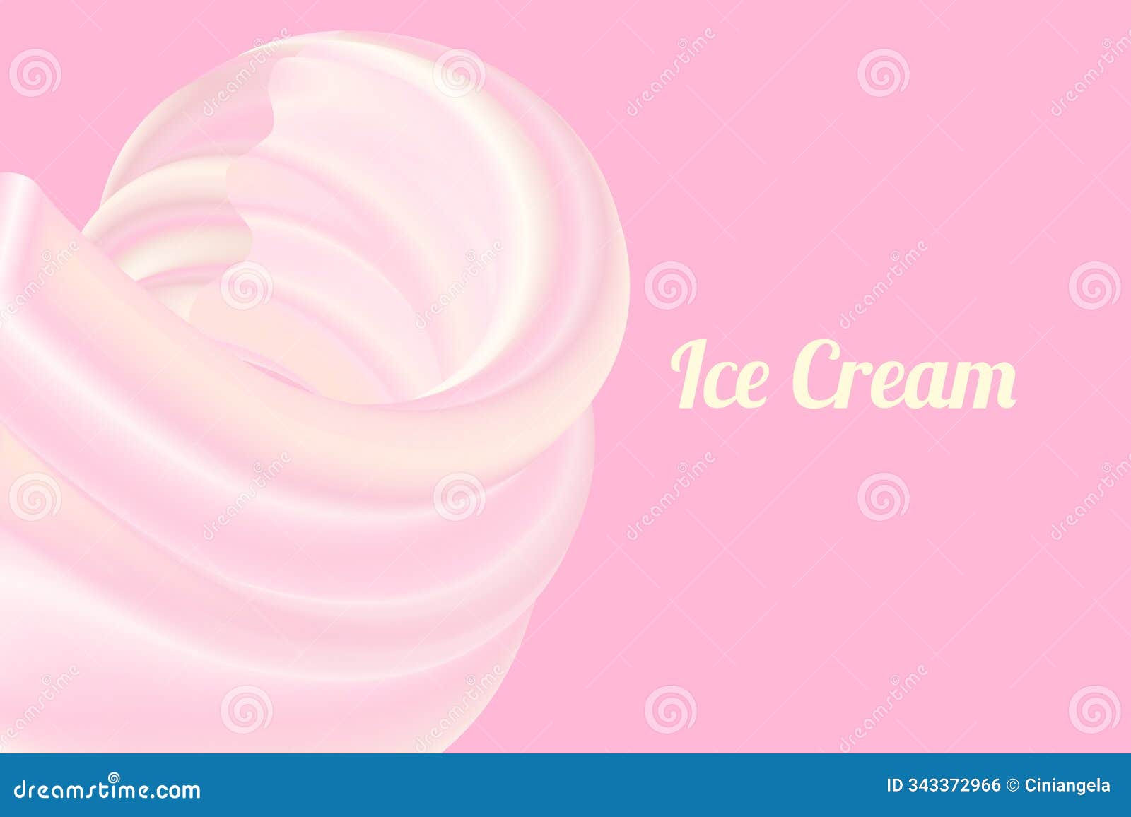 Ice Cream Abstract Cream Wave 3D Pink Illustration Stock Illustration ...