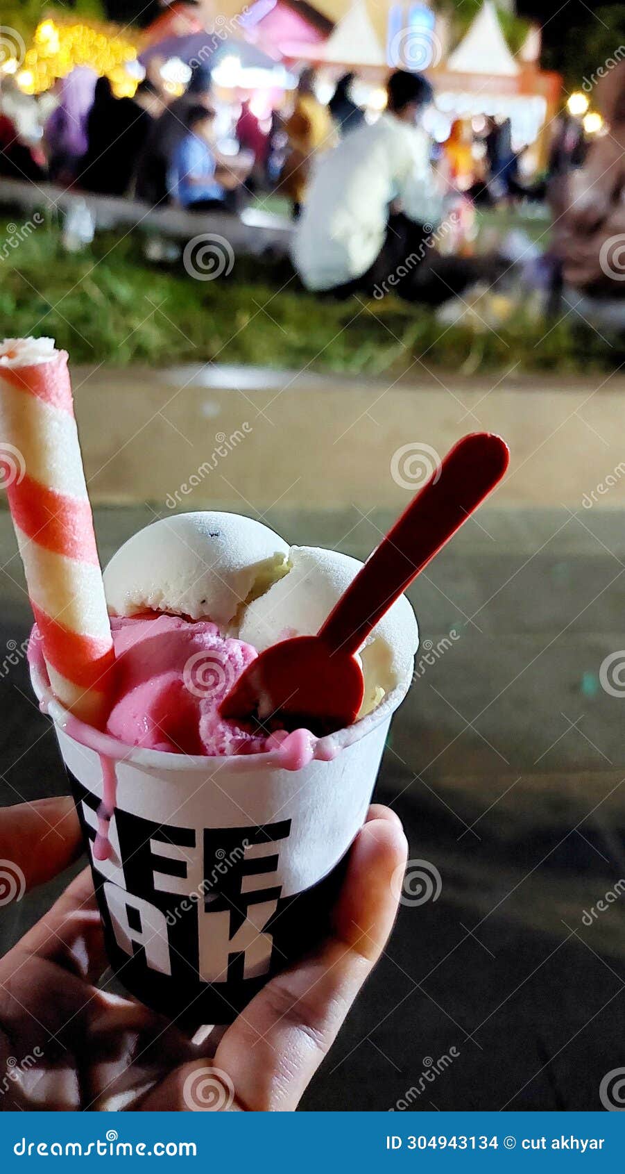 Ice cream at night stock photo. Image of cream, beautiful - 304943134