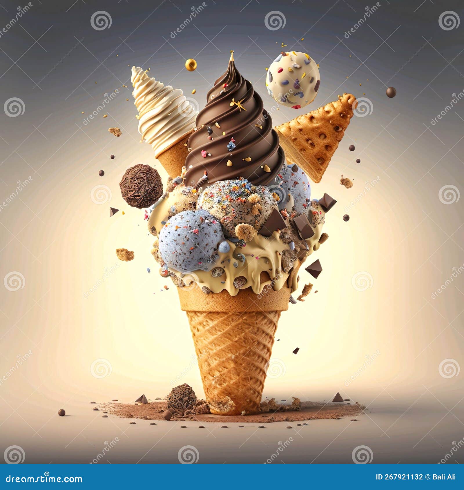 Ice Cream ad stock illustration. Illustration of organ - 267921132