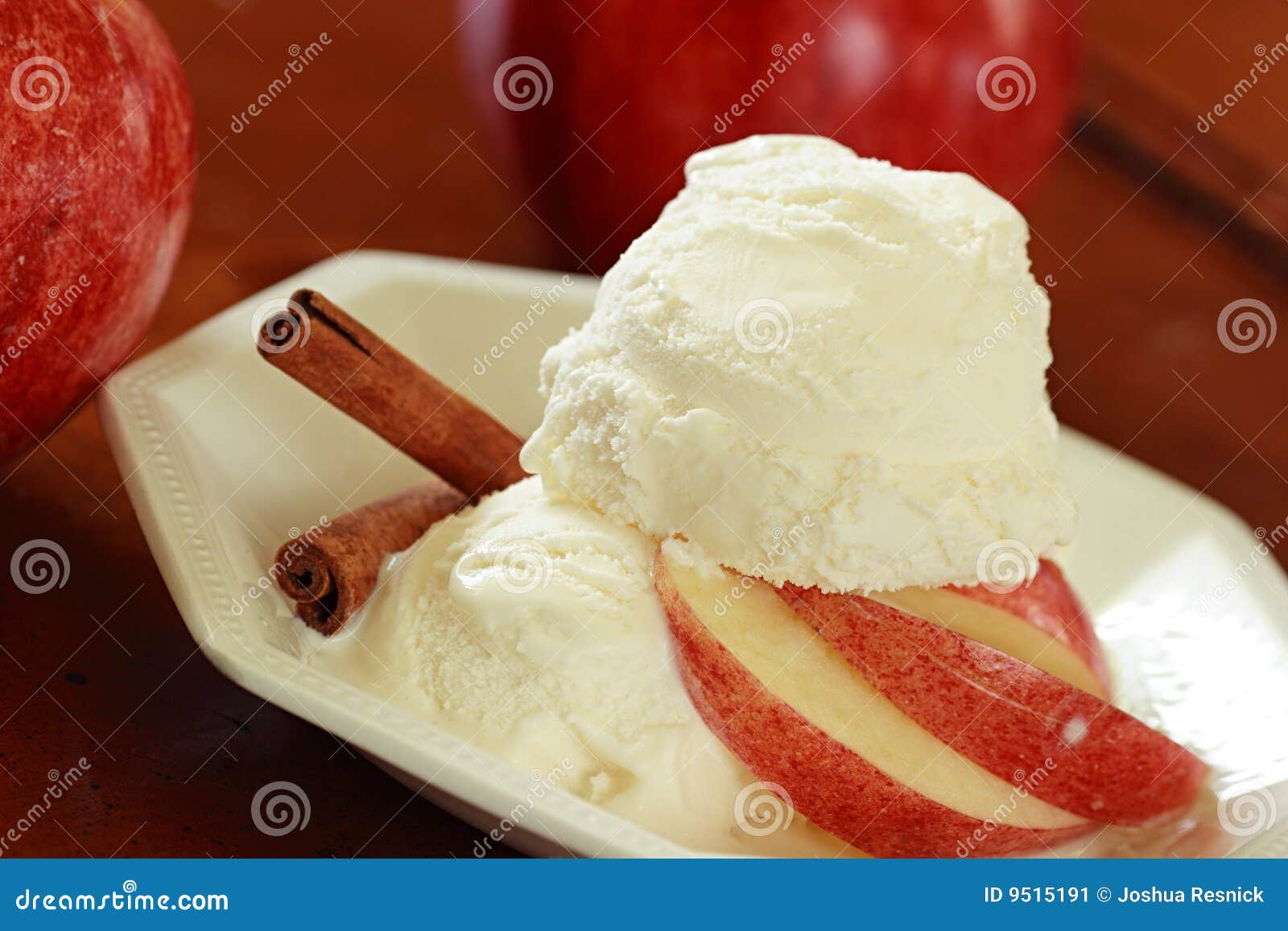 Ice cream with apples stock image. Image of nature, cream - 9515191