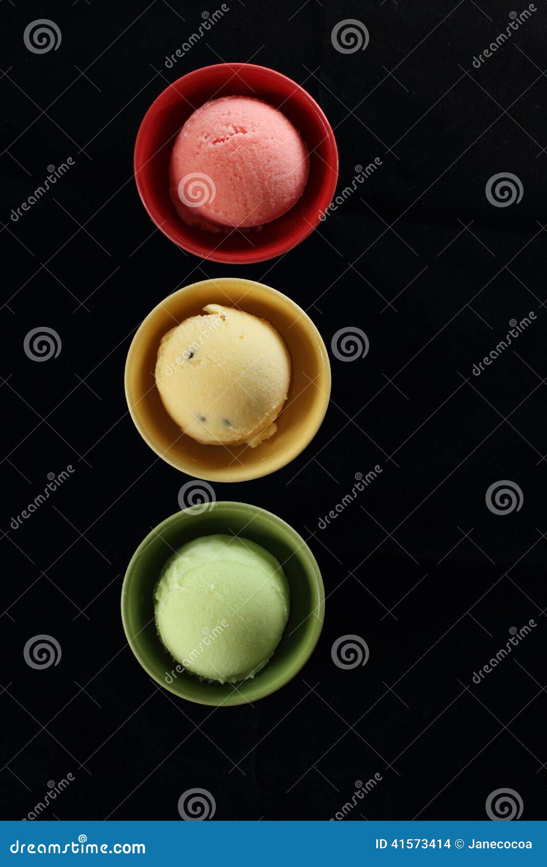 Ice Cream Arranged As Traffic Light Stock Photo - Image of refreshing ...