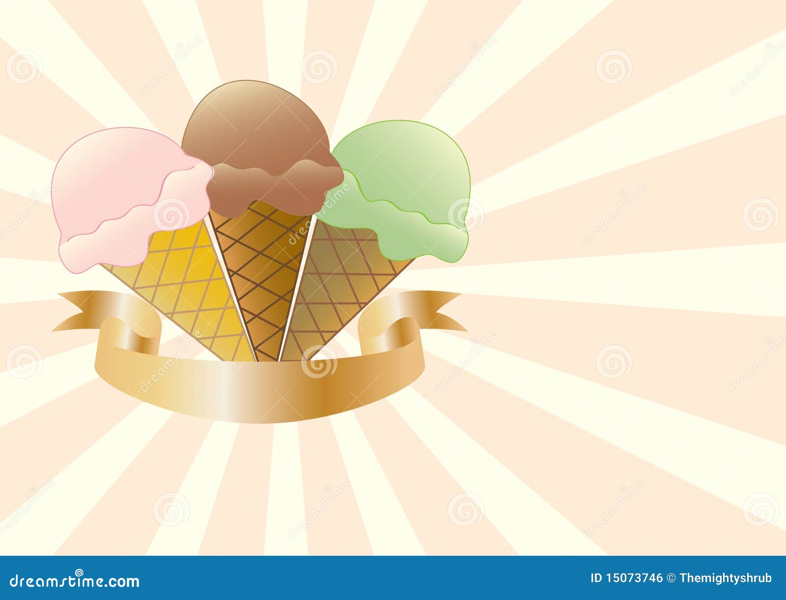 Ice Cream Background with Banner Stock Vector - Illustration of pastel ...