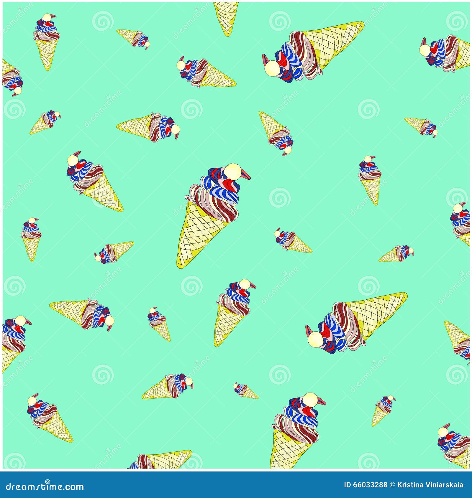 Ice Cream Background Pattern, Background Color Ice Cream Stock Vector ...
