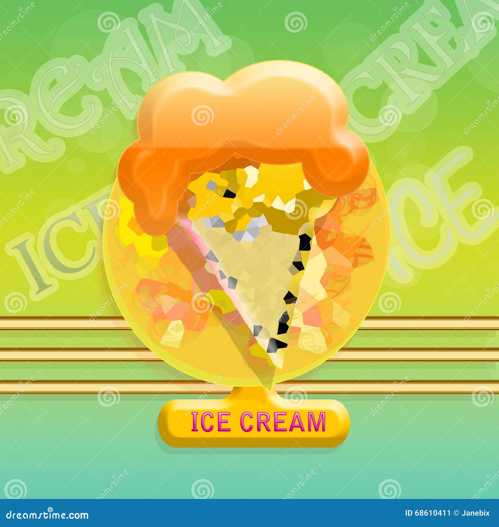 Ice cream stock illustration. Illustration of cream, business - 68610411