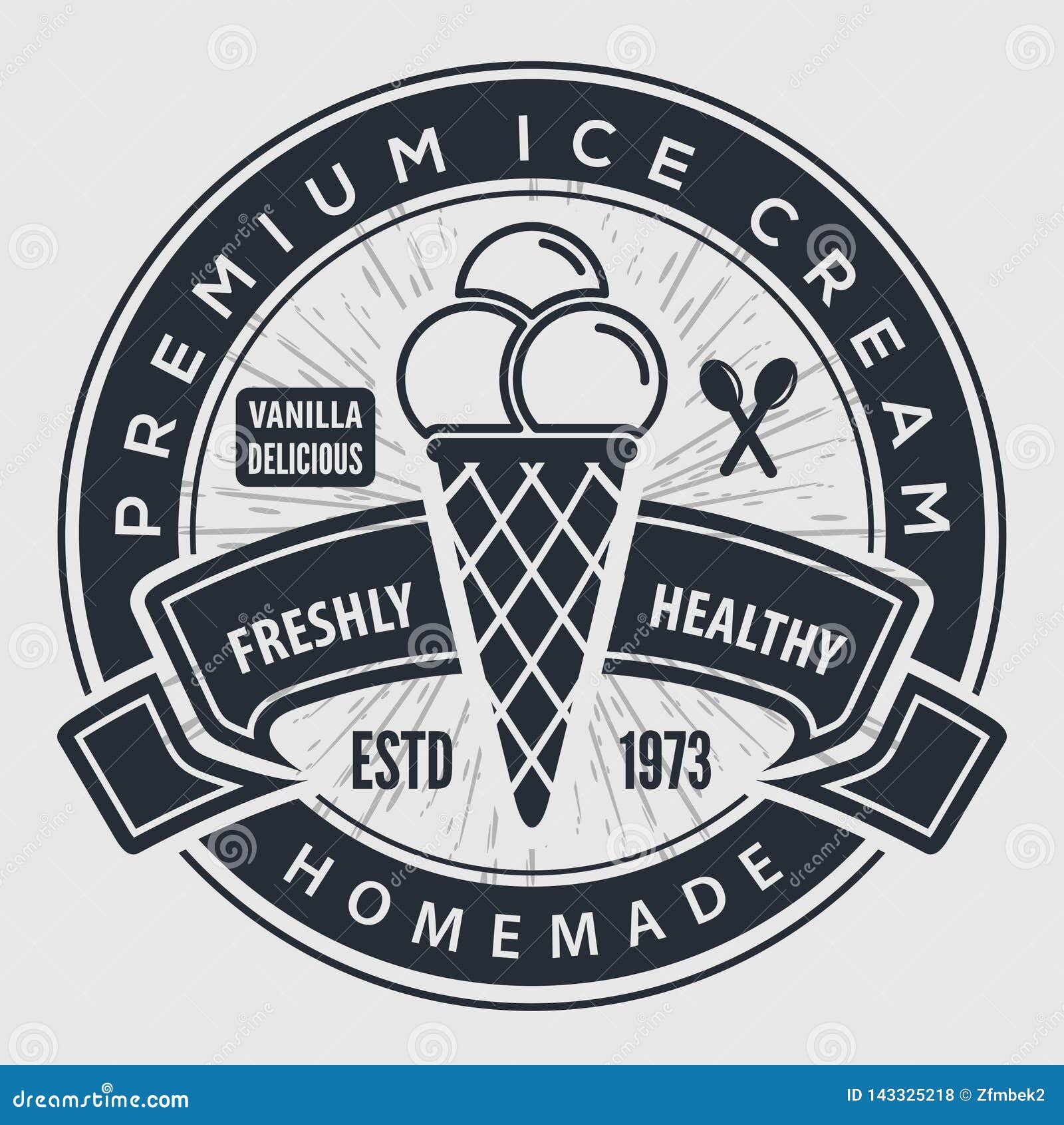 Ice Cream Badge or Label Design. Vector Illustration Stock Vector ...