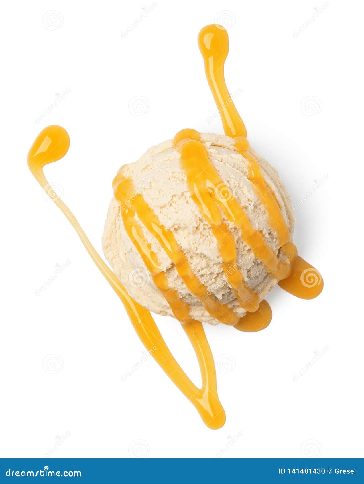 Ice cream ball isolated stock photo. Image of object - 141401430