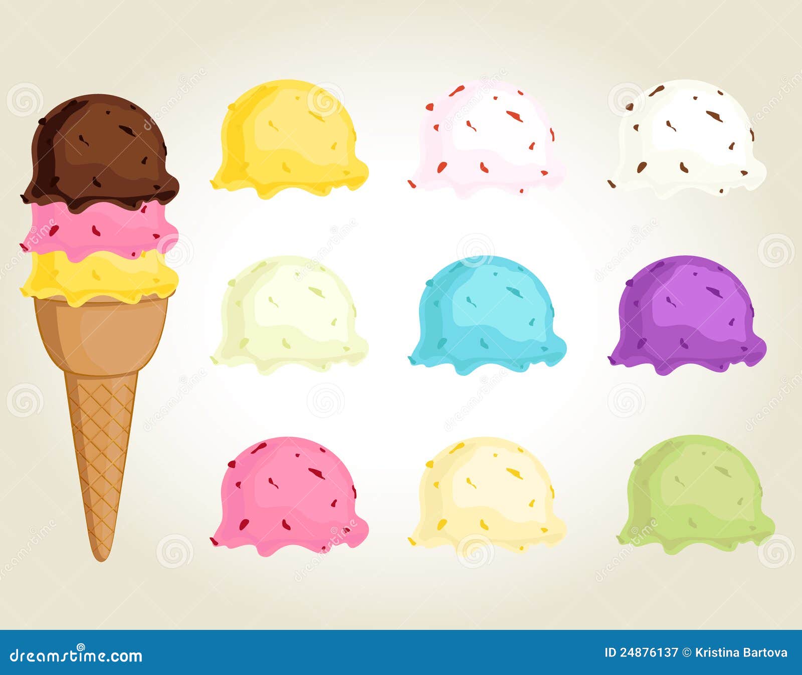 Ice cream balls collection stock vector. Illustration of holiday - 24876137