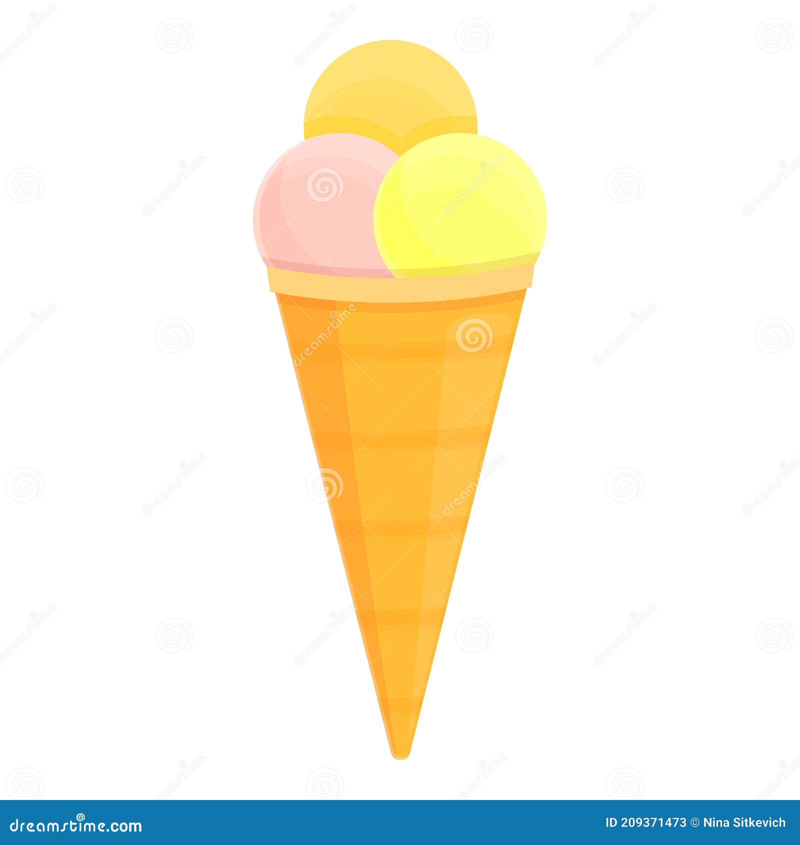 Ice Cream Balls Icon, Cartoon Style Stock Vector - Illustration of mint ...