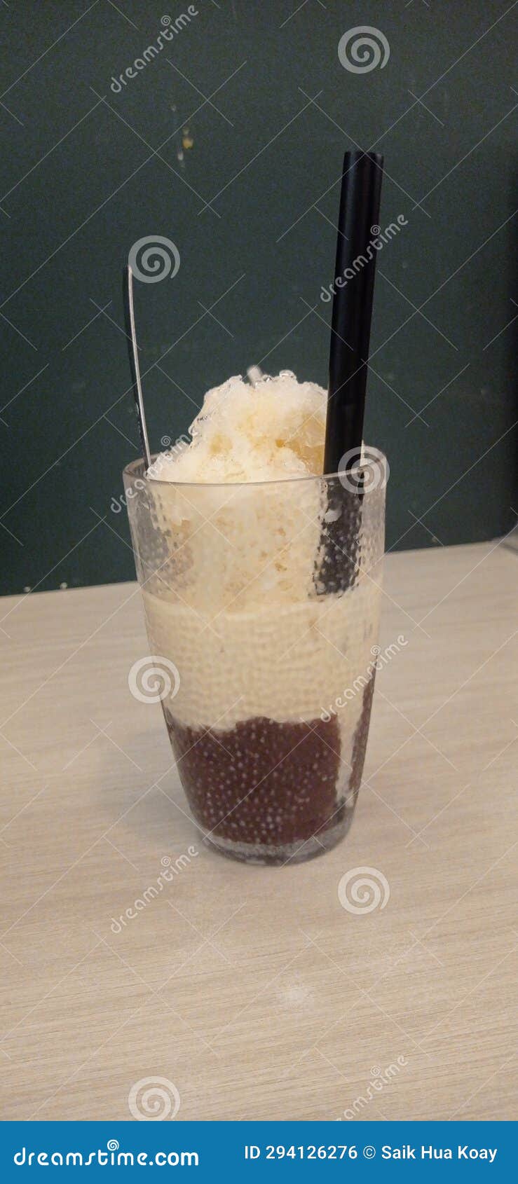 Ice Cream with Blended Red Bean Paste Dessert Stock Photo - Image of ...