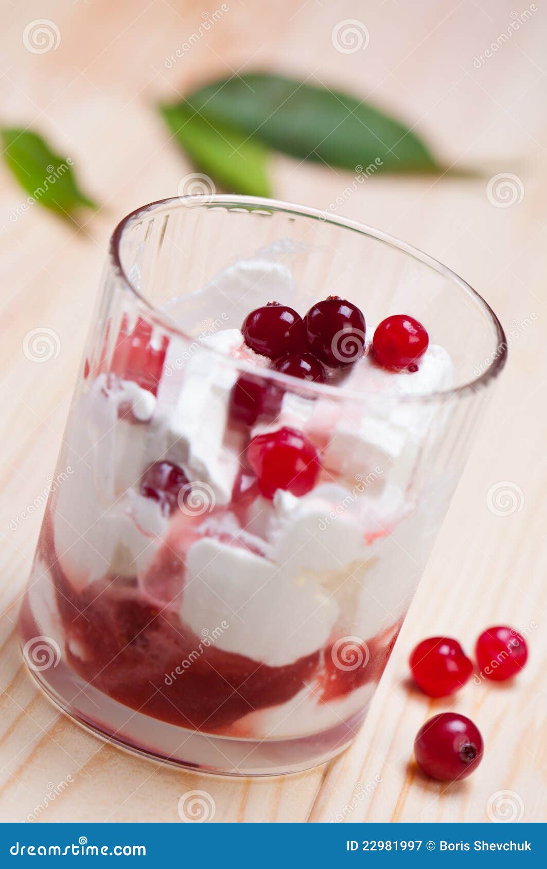 Ice Cream with Bright Red Berries. Stock Image - Image of light, creamy ...