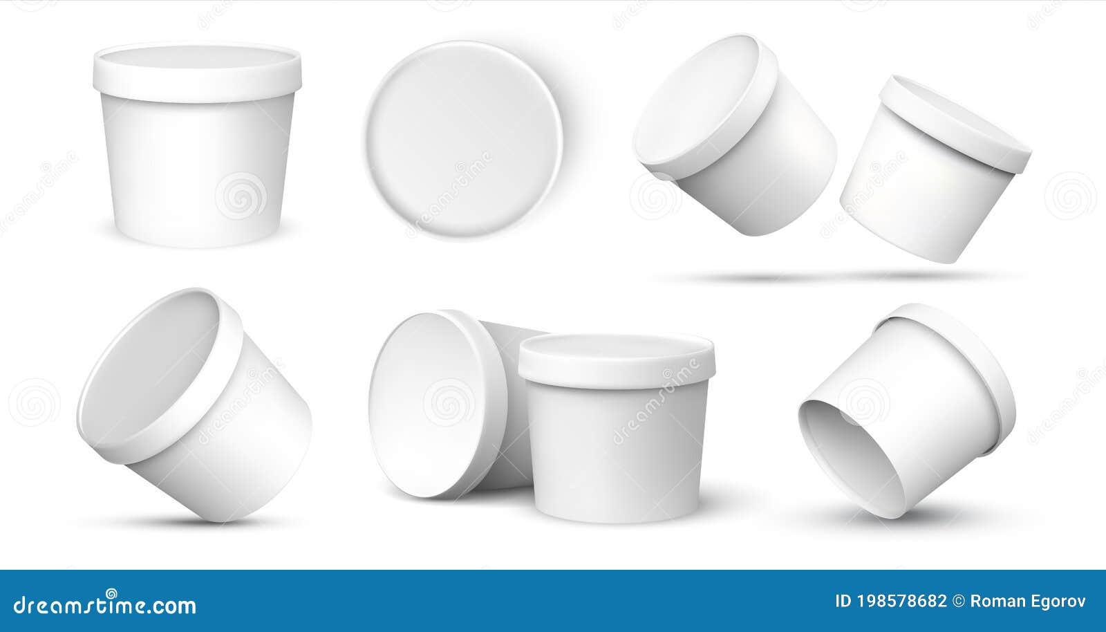 Ice Cream Buckets. Realistic Blank White Mockup of Ice Cream Paper Food ... Ice Cream Buckets. Realistic Blank White Mockup of Ice Cream Paper Food ...