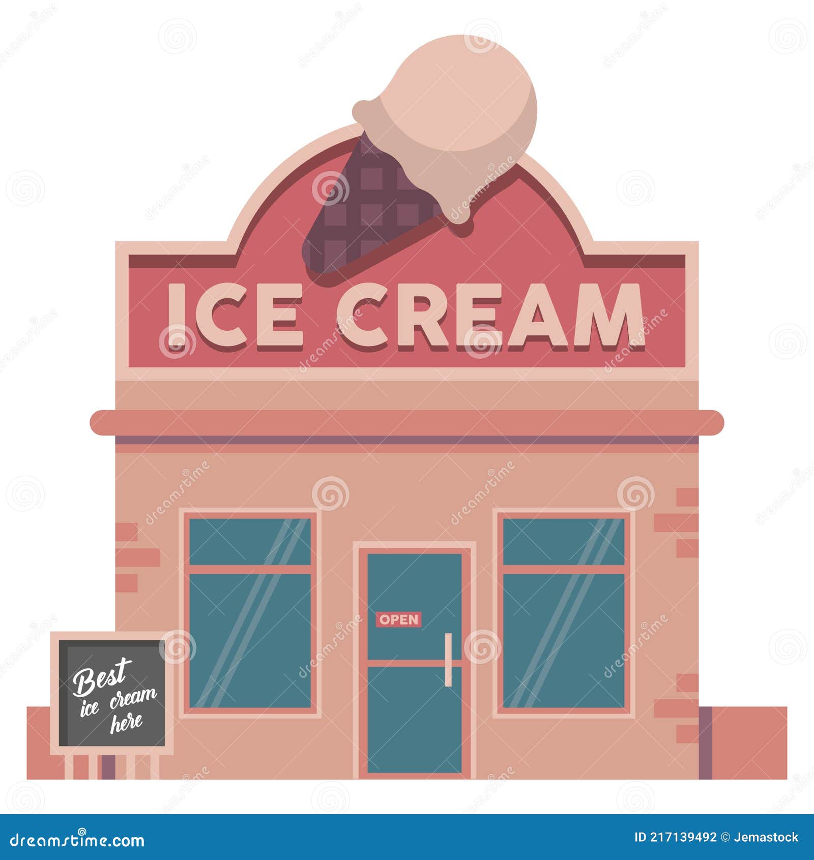 Ice cream building stock vector. Illustration of construction - 217139492
