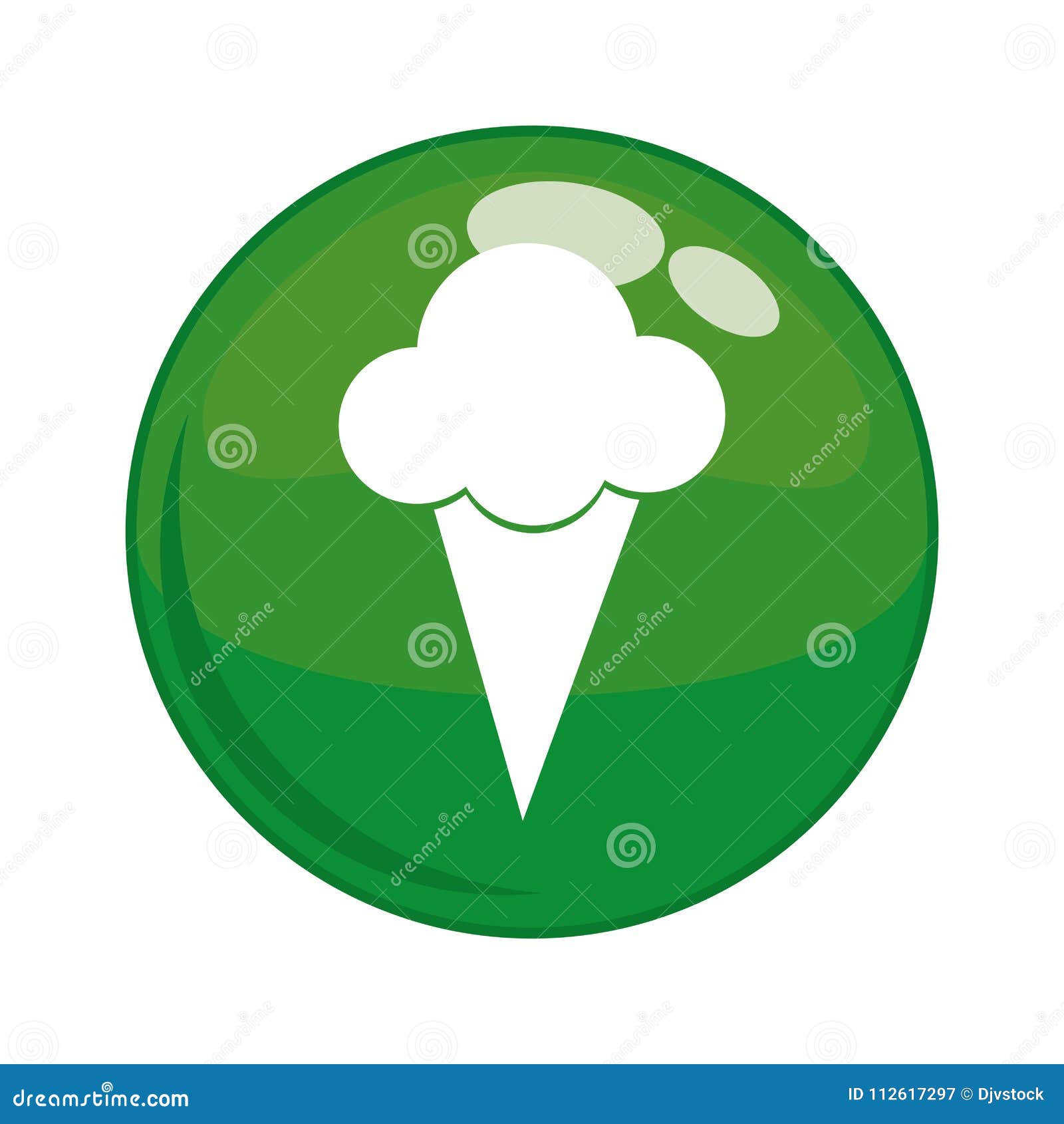 Ice cream button icon stock vector. Illustration of gourmet - 112617297