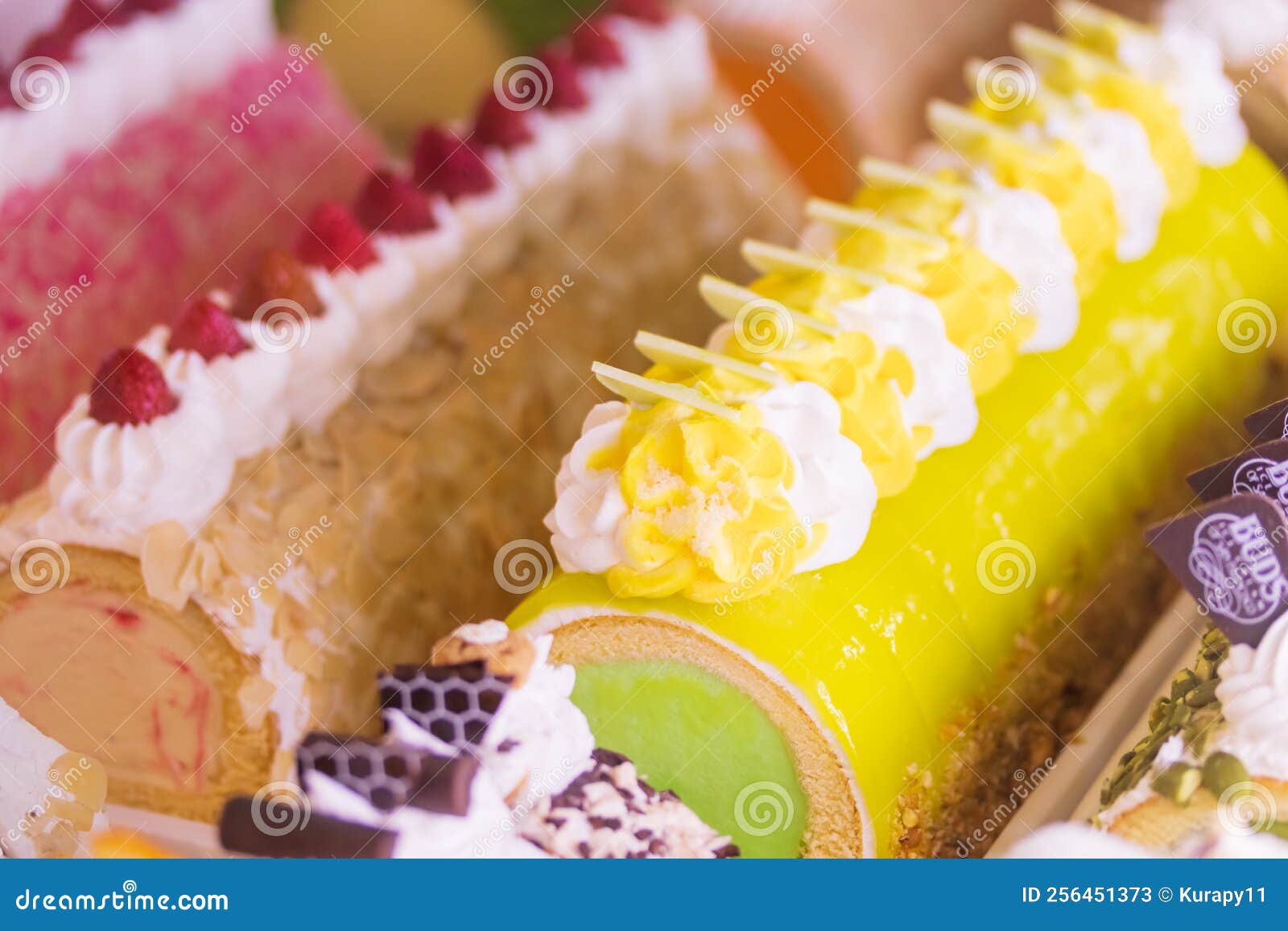 Cream cake in freezer stock image. Image of frozen, homemade - 256451373