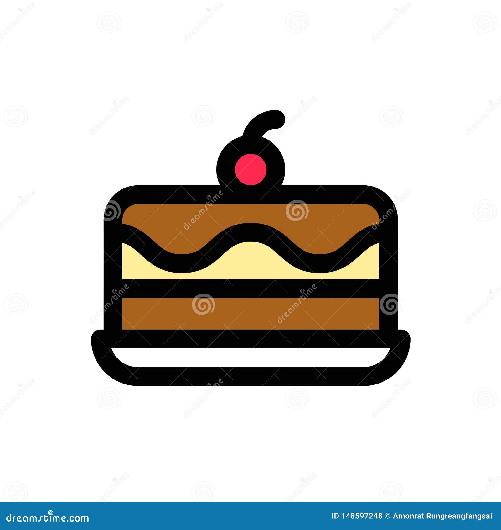 Ice Cream Cake Vector, Sweets Filled Icon Editable Outline Stock Vector ...
