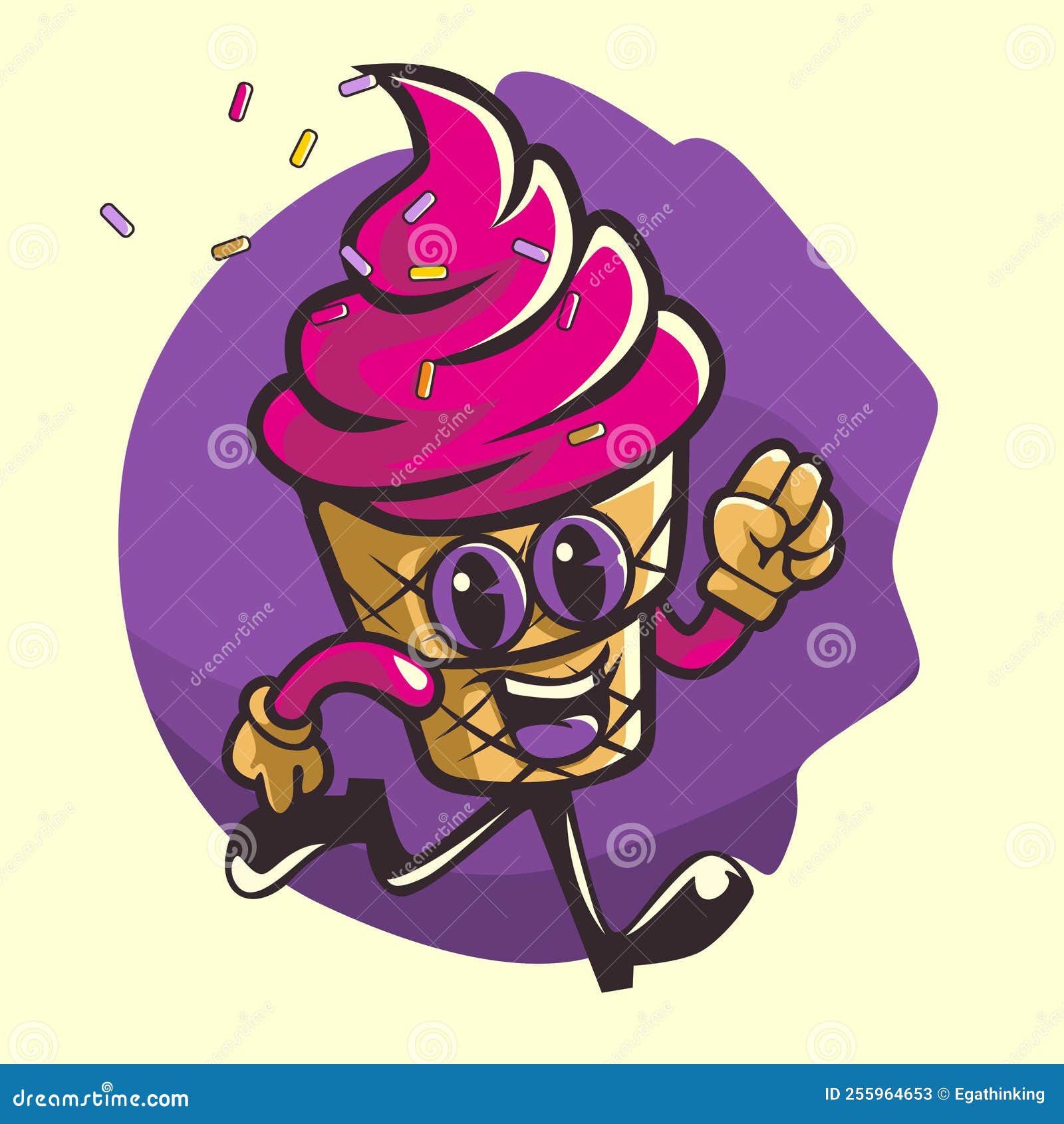 ICE CREAM CARTOON CHARACTERS are RUNNING Stock Vector - Illustration of ...