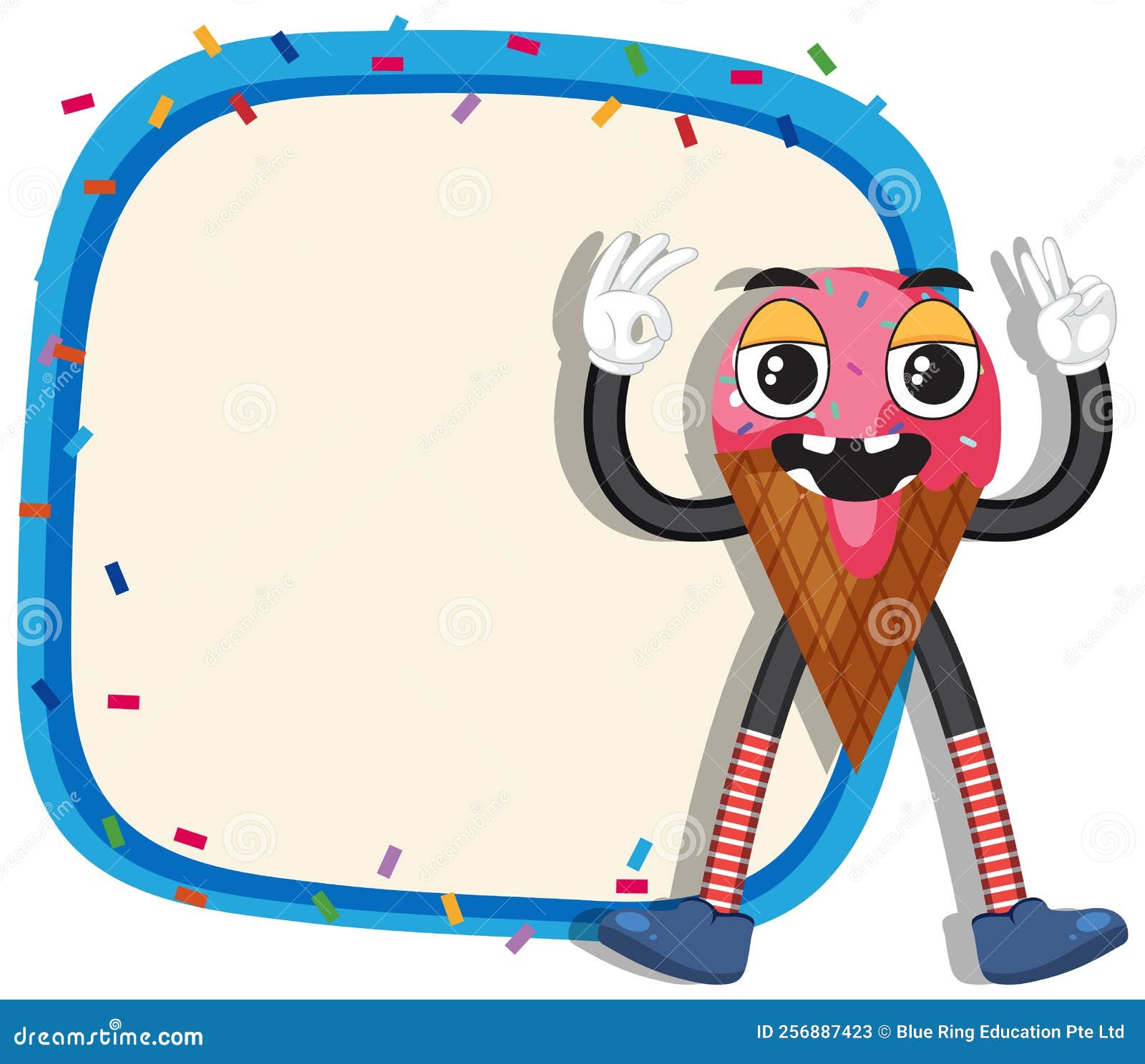 Ice Cream Cartoon Frame for Text Template Stock Vector - Illustration ...