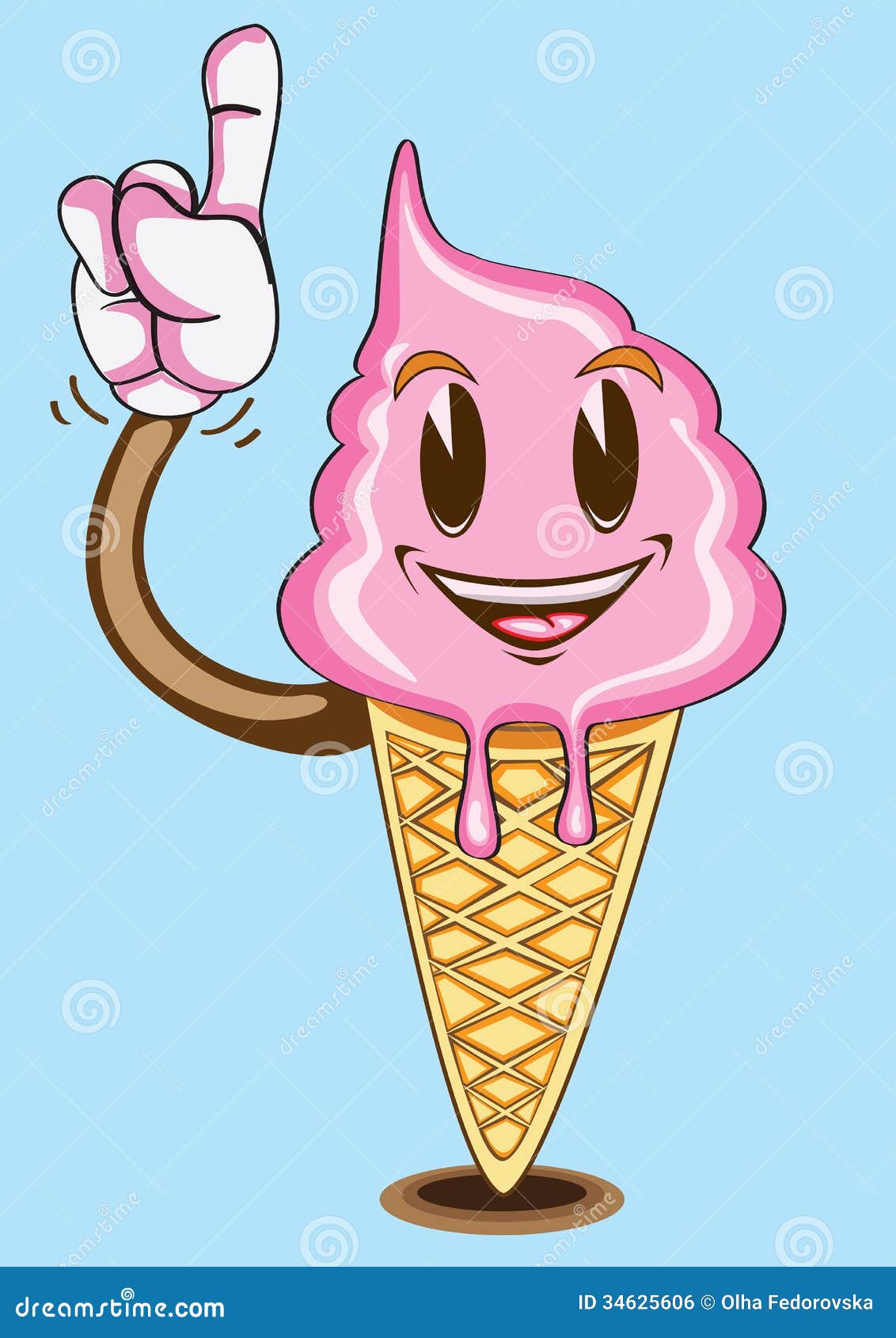 Ice-cream character stock vector. Illustration of black - 34625606