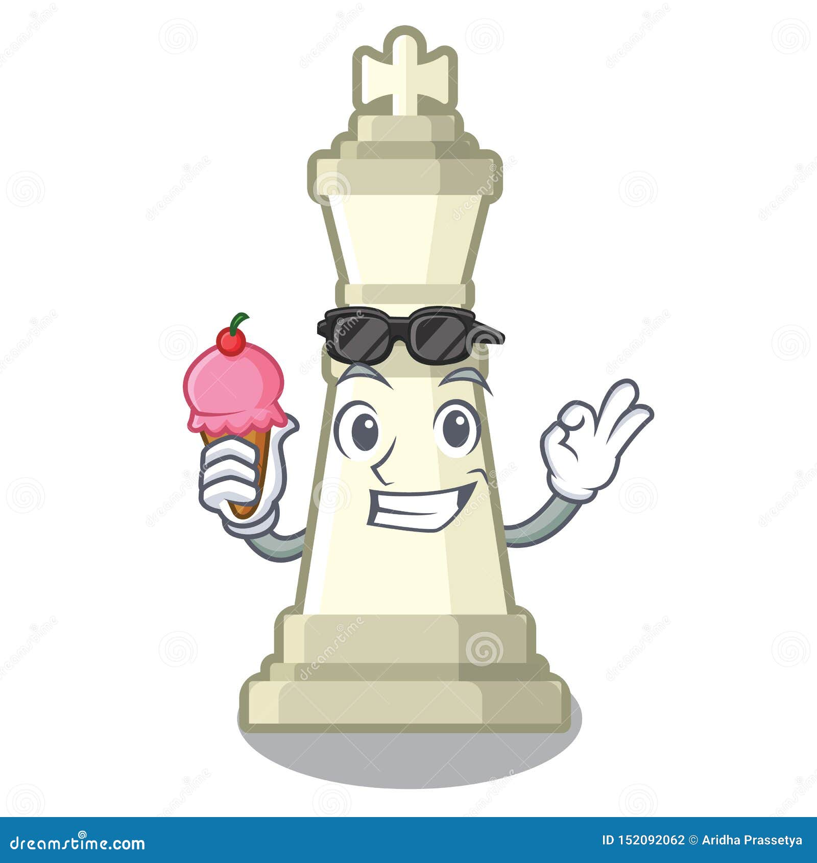 With Ice Cream Chess King on a the Mascot Stock Vector - Illustration ...