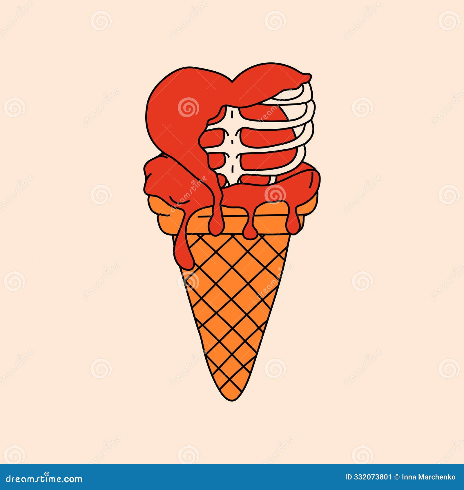 With Ice Cream Chest Character Cartoon Style | CartoonDealer.com #100991709