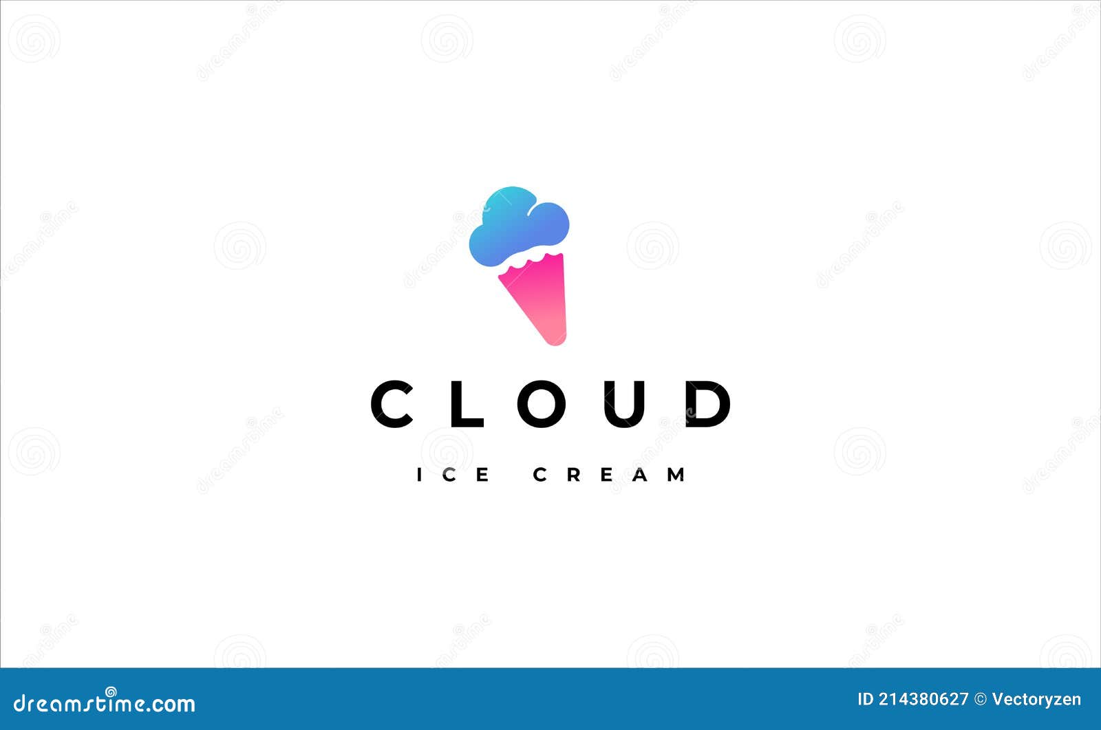 Ice Cream Cloud Logo Vector Design Illustration Stock Vector ...