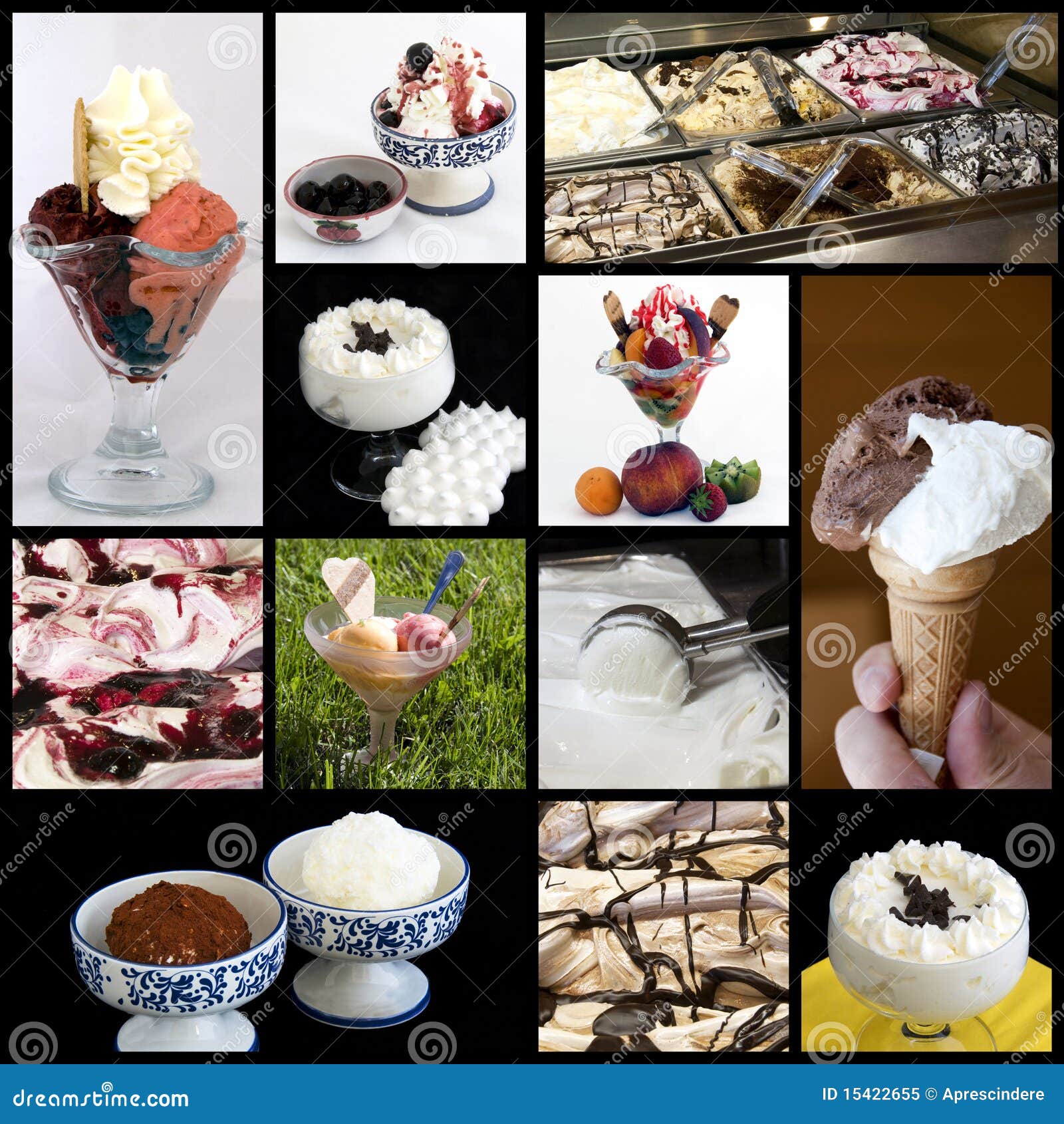 Ice cream collage stock image. Image of details, cone - 15422655