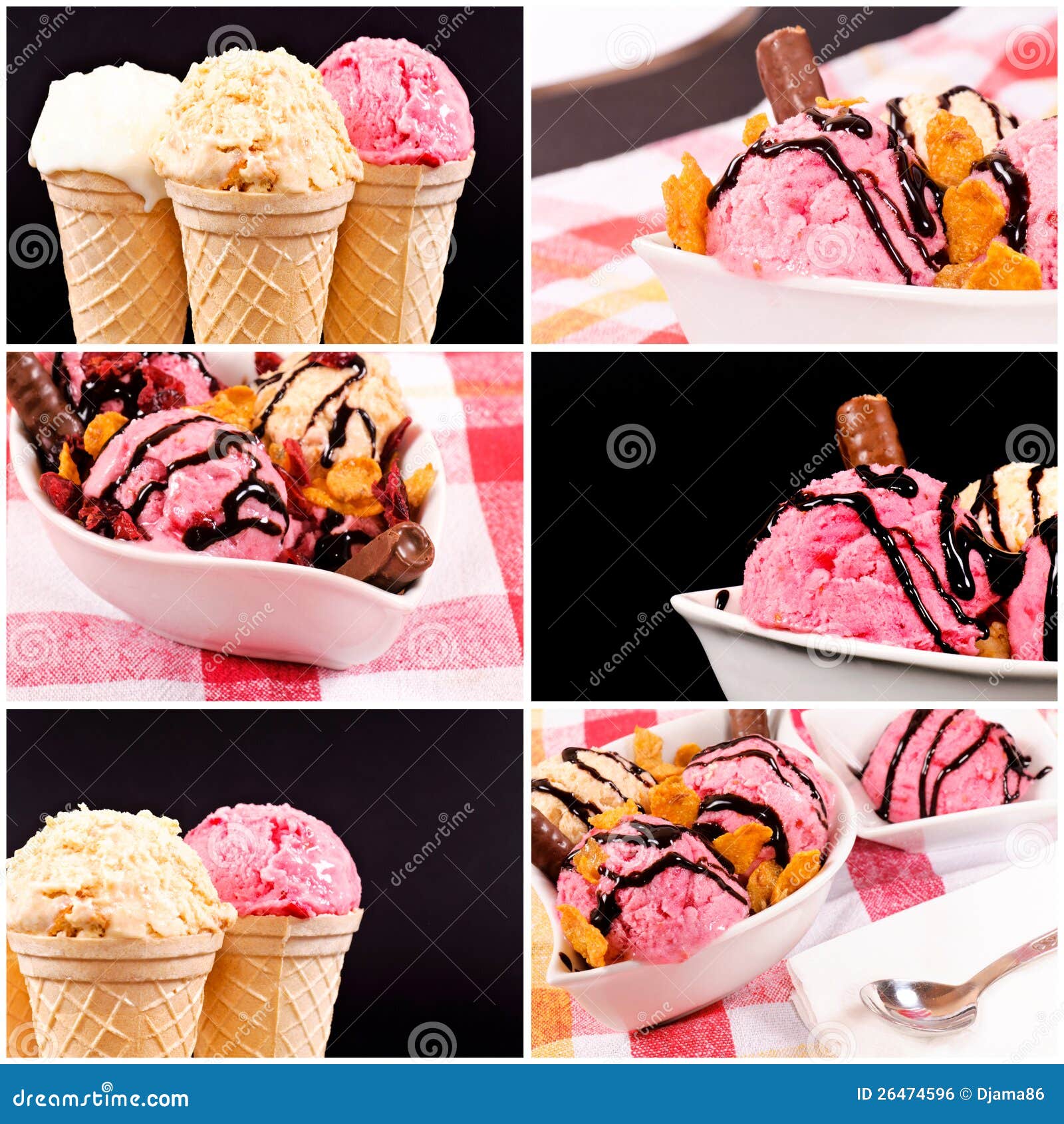 Ice cream collage stock photo. Image of flakes, collage - 26474596