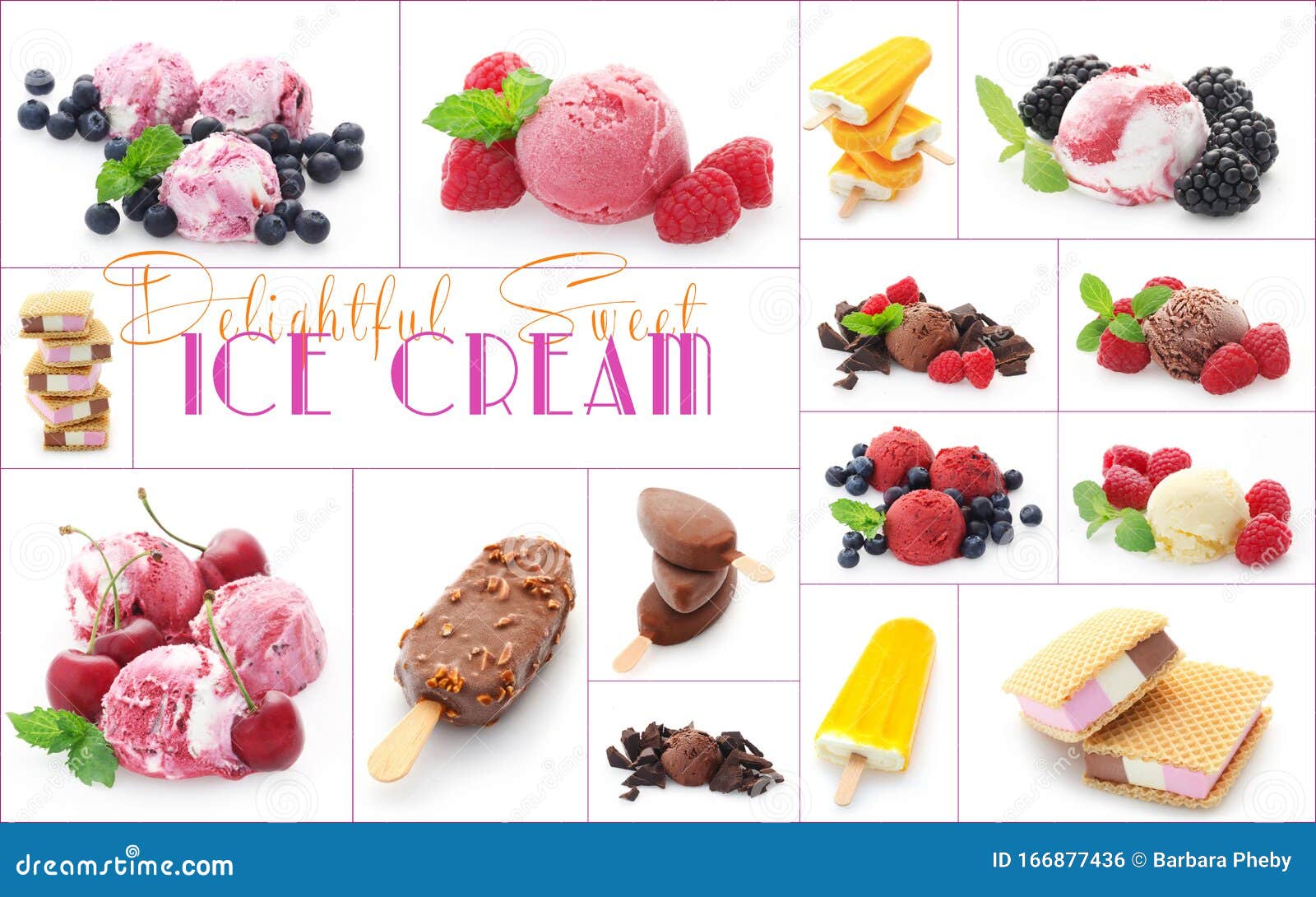 Ice Cream Collage stock photo. Image of ripple, sweet - 166877436