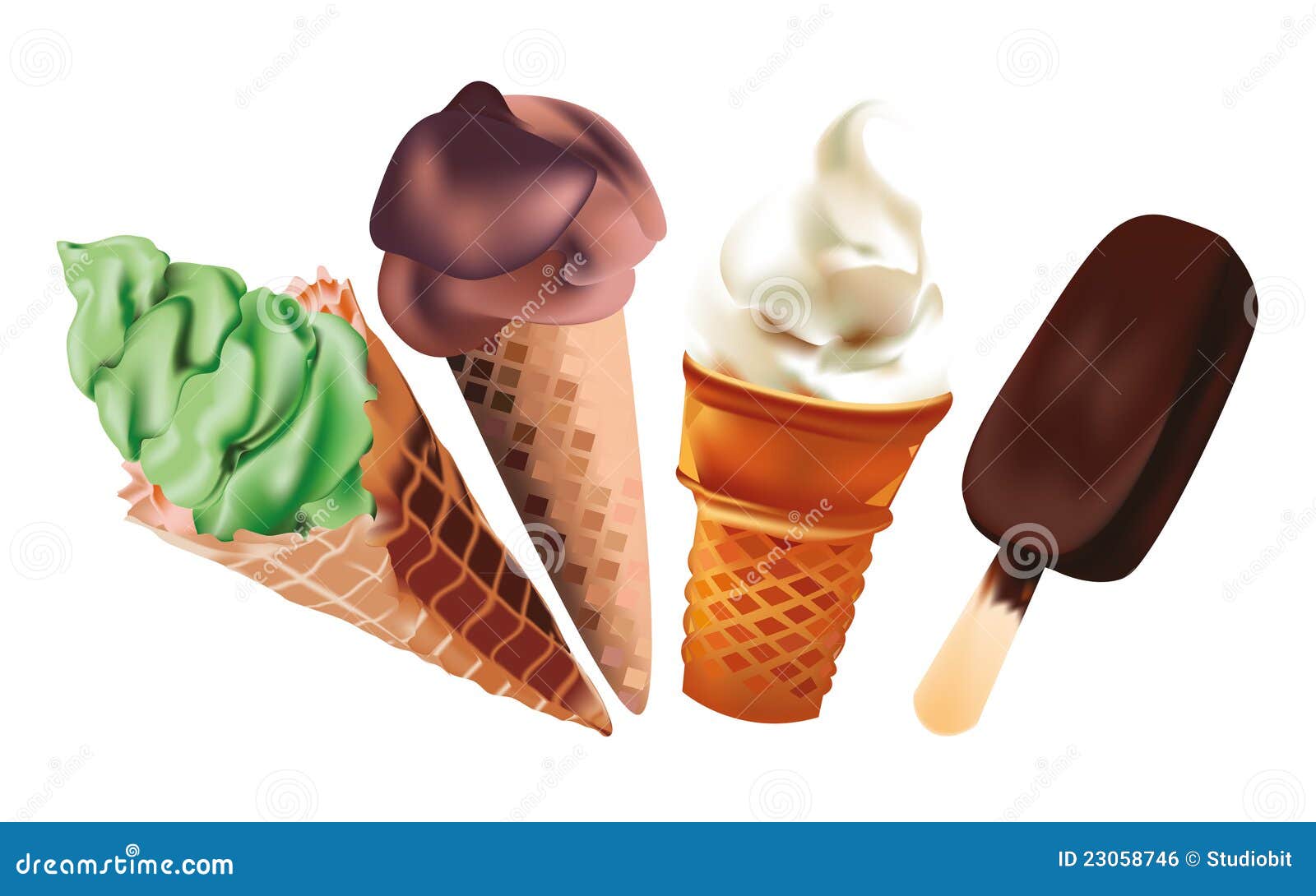 Ice cream collection stock vector. Illustration of delicious - 23058746