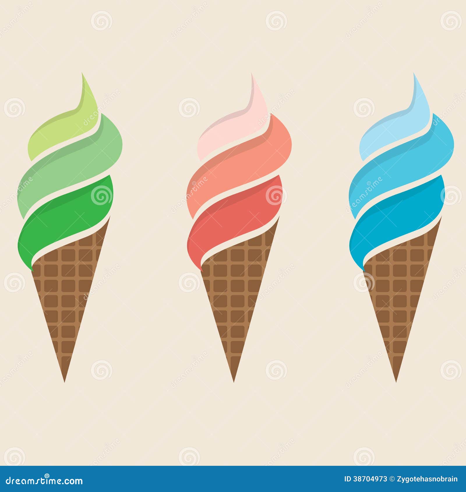 Ice Cream Colorful Set stock vector. Illustration of snack - 38704973