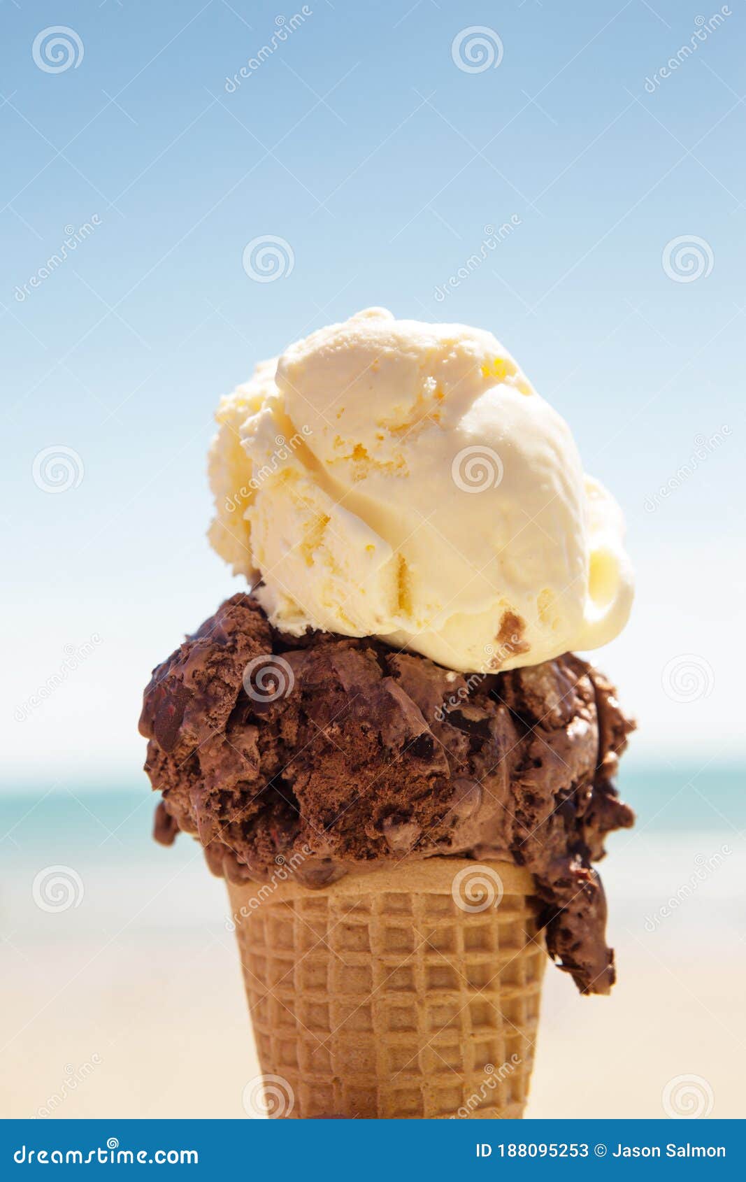 Two Scoops of Ice Cream on a Cone Stock Image - Image of refreshment ... Two Scoops of Ice Cream on a Cone Stock Image - Image of refreshment ...