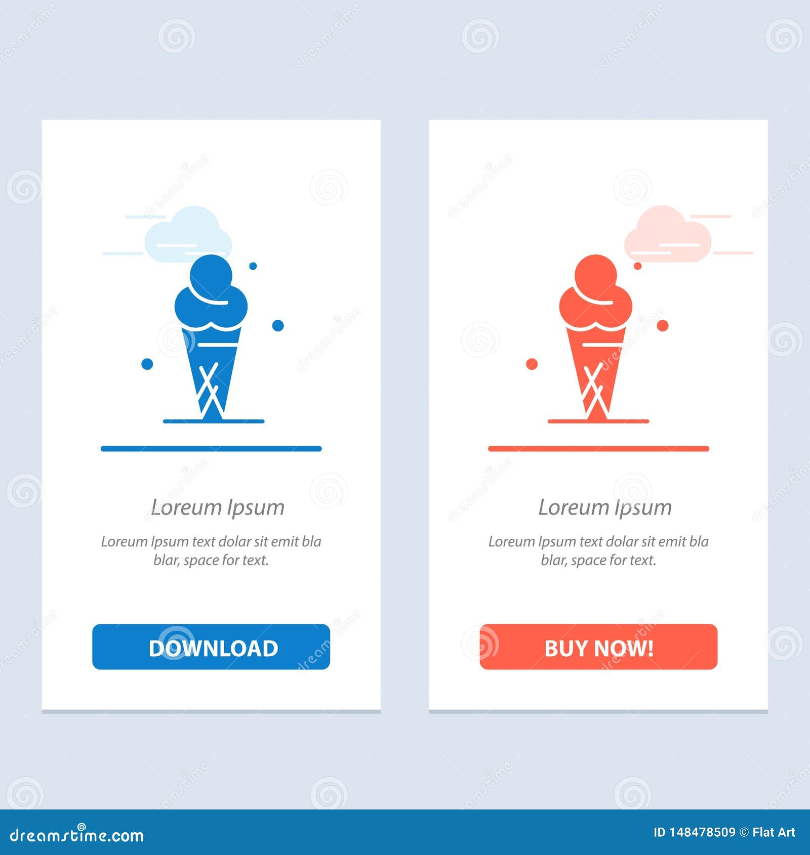Ice Cream, Cream, Ice, Cone Blue and Red Download and Buy Now Web ...