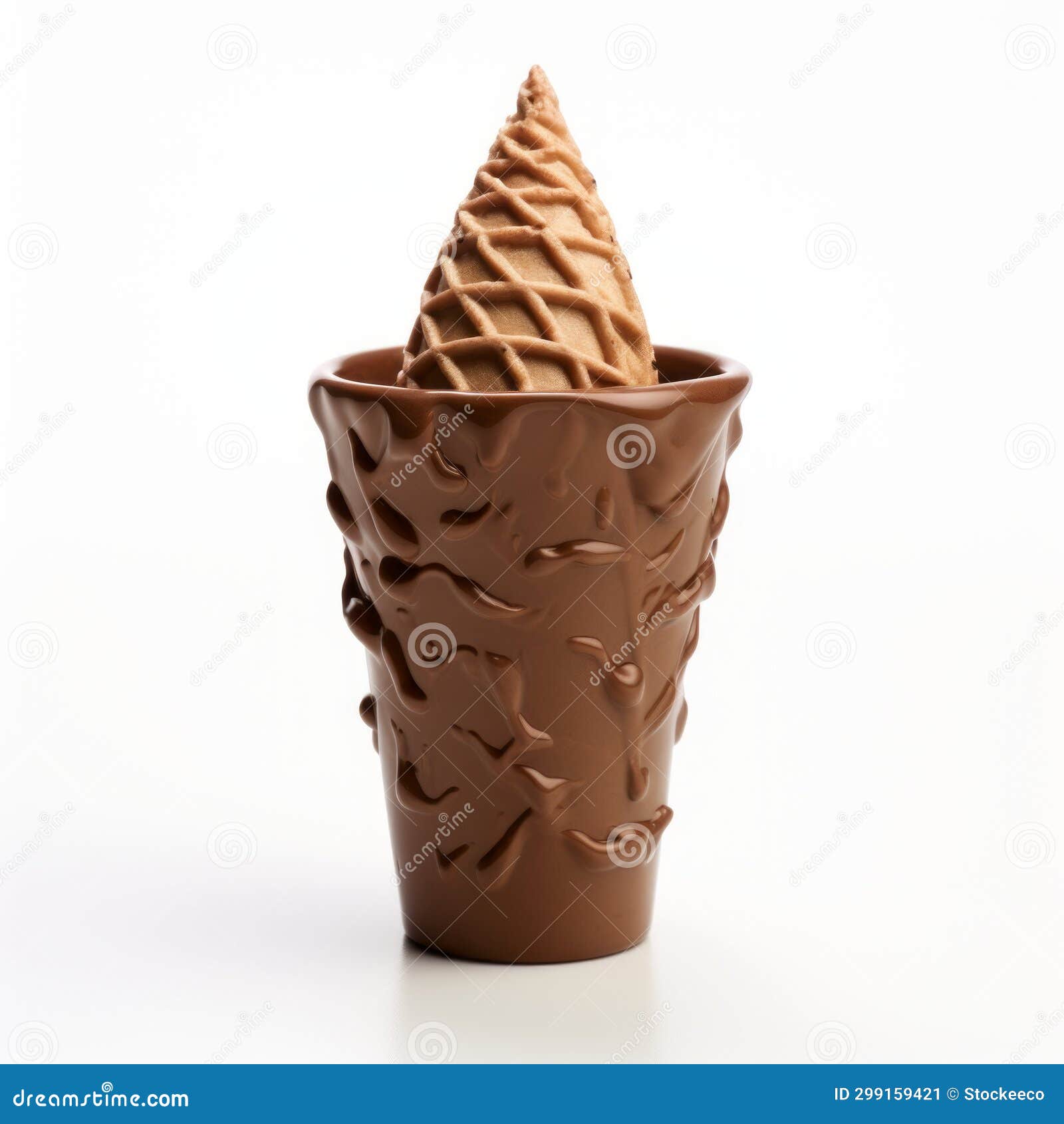 Sculpted Chocolate Cone in Cup a Delicious Artistic Delight Stock ...
