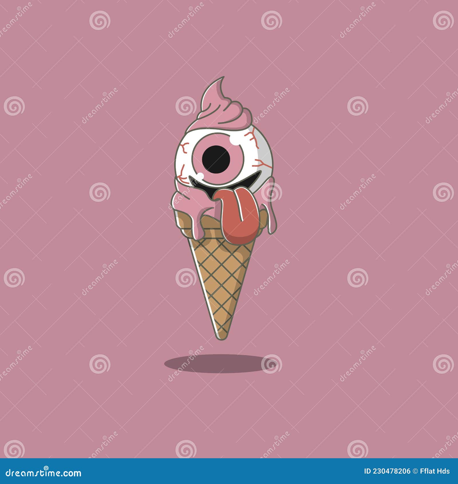 Ice Cream Cone with Cold Eyeball Stock Vector - Illustration of sweet ...