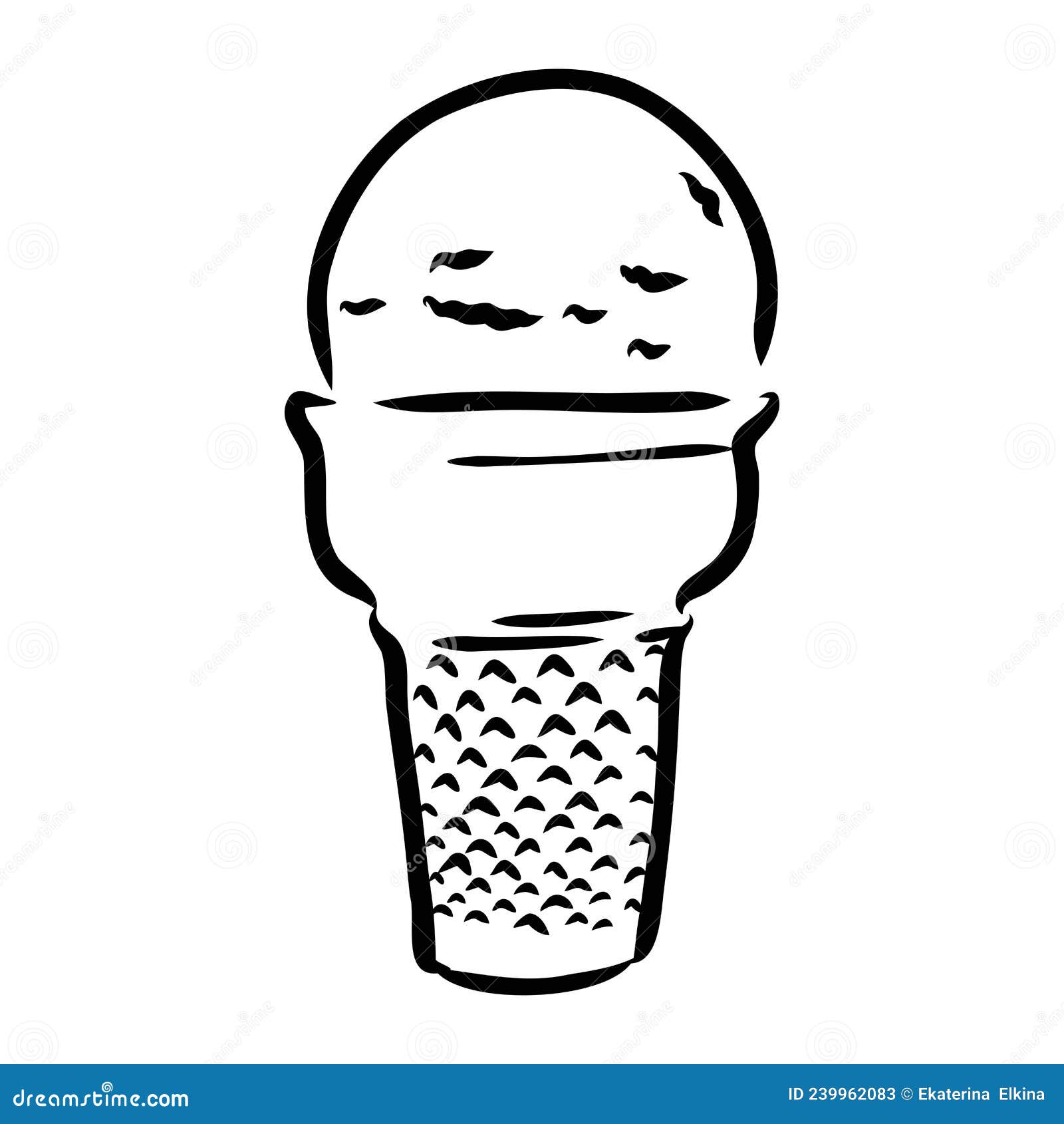 Ice Cream Cone Doodle Ice Cream Vector Stock Vector - Illustration of ...