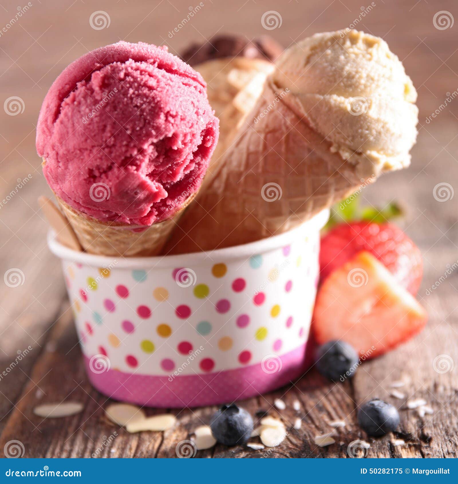 Ice cream in cone stock image. Image of summer, cream - 50282175