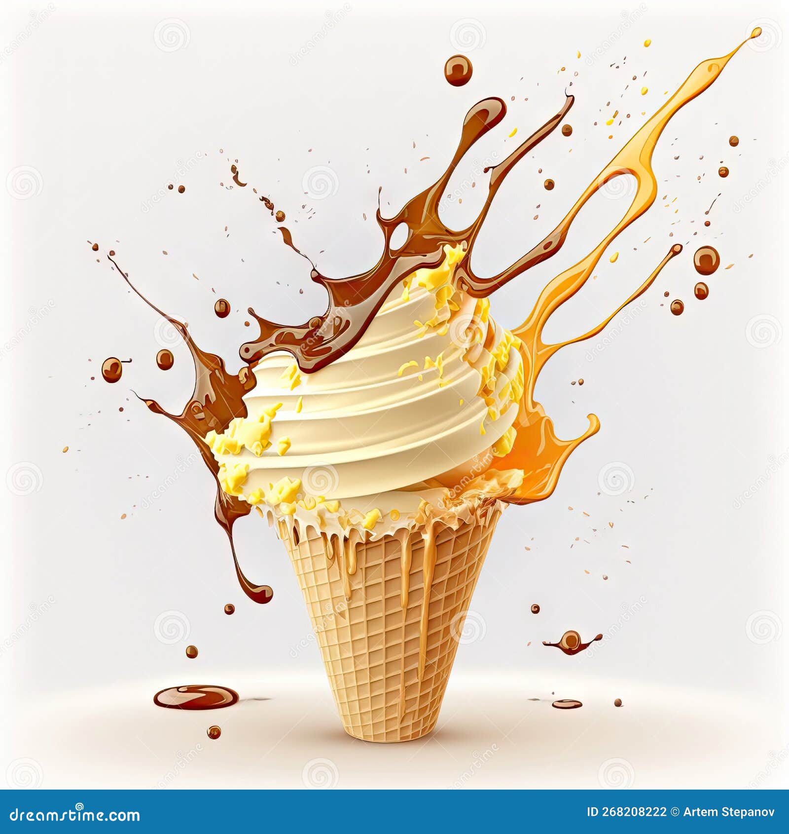 Ice Cream Cone Isolated Icecream Drawing Imitation Waffle Gelato Ice