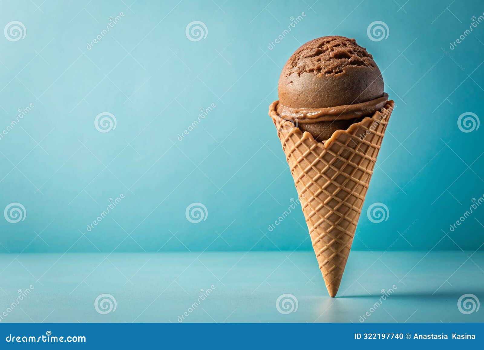 Chocolate Ice Cream Cone Isolated Stock Illustration - Illustration of ...
