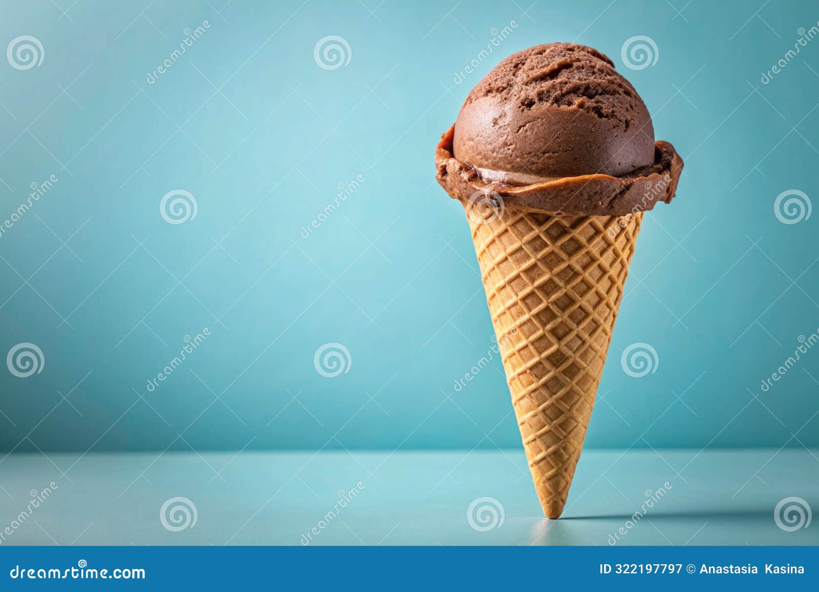 Chocolate Ice Cream Cone Isolated Stock Illustration - Illustration of ...