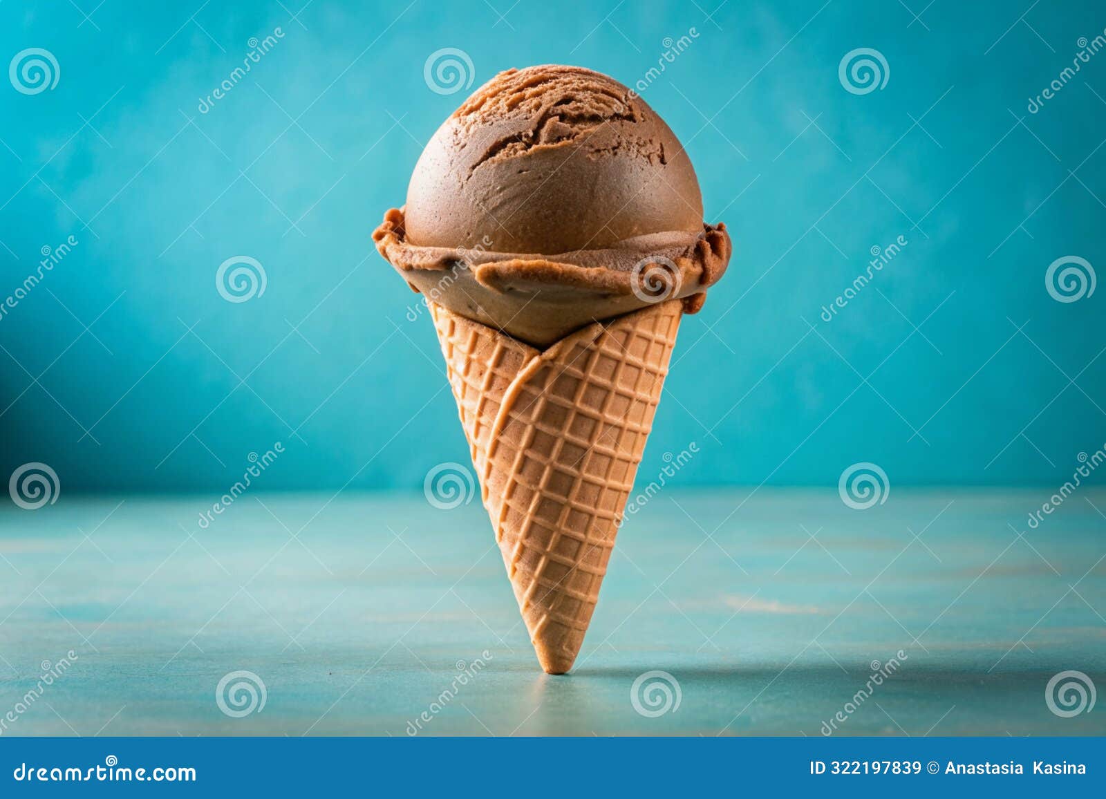 Chocolate Ice Cream Cone Isolated Stock Illustration - Illustration of ...