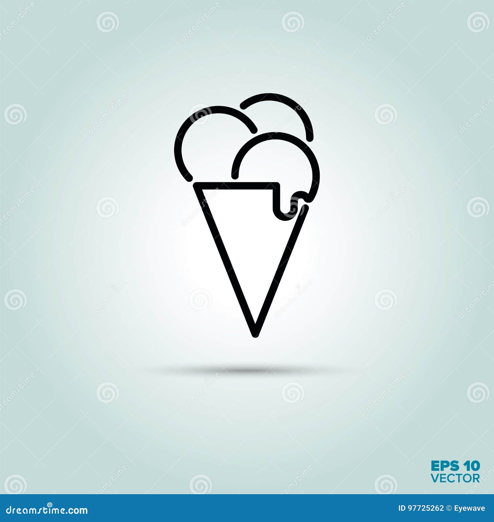 Ice cream cone line icon stock vector. Illustration of icon - 97725262