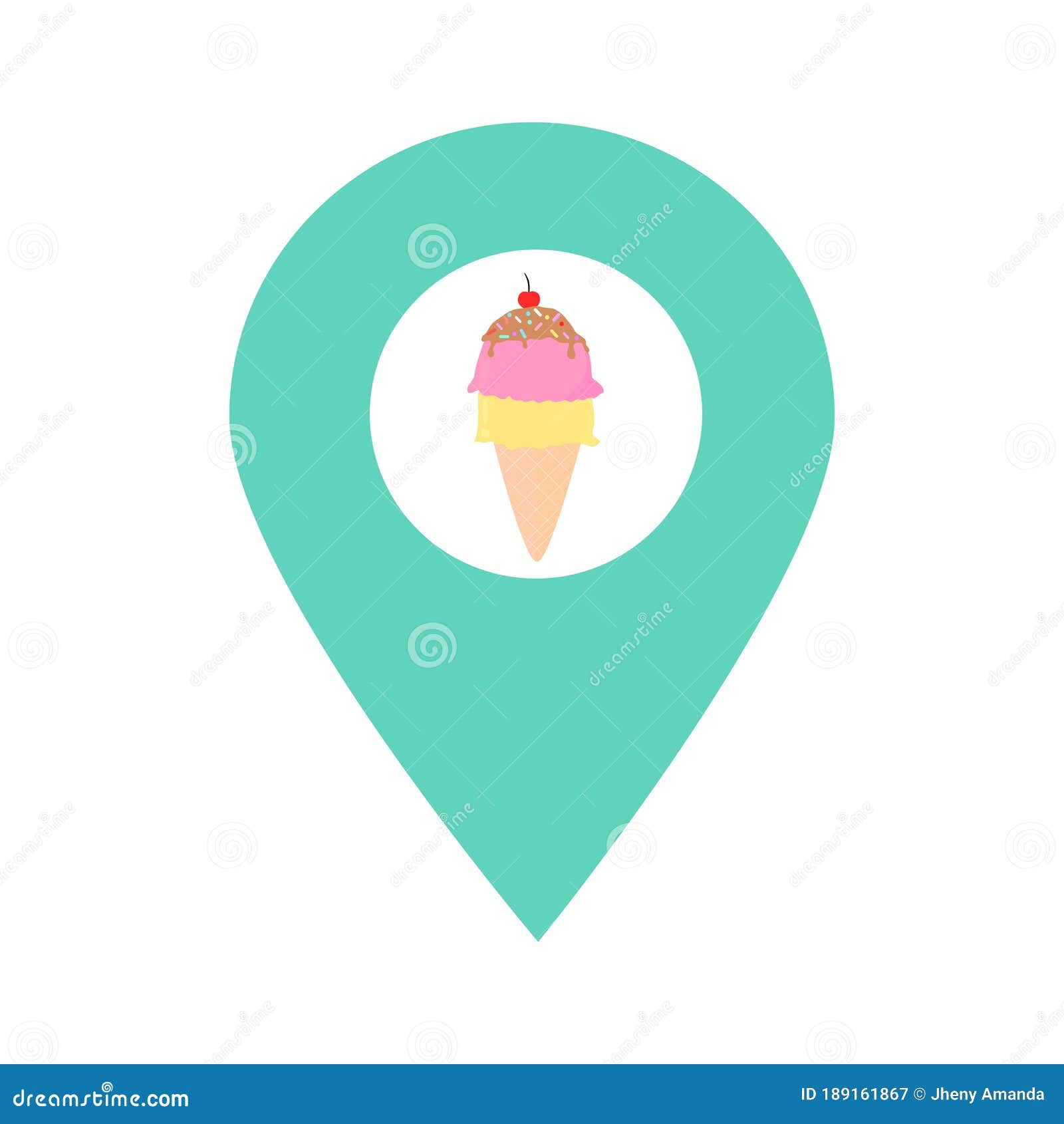 Ice Cream Cone Location Map Pin Pointer Icon. Element of Map Point for Mobile Concept and Web ...