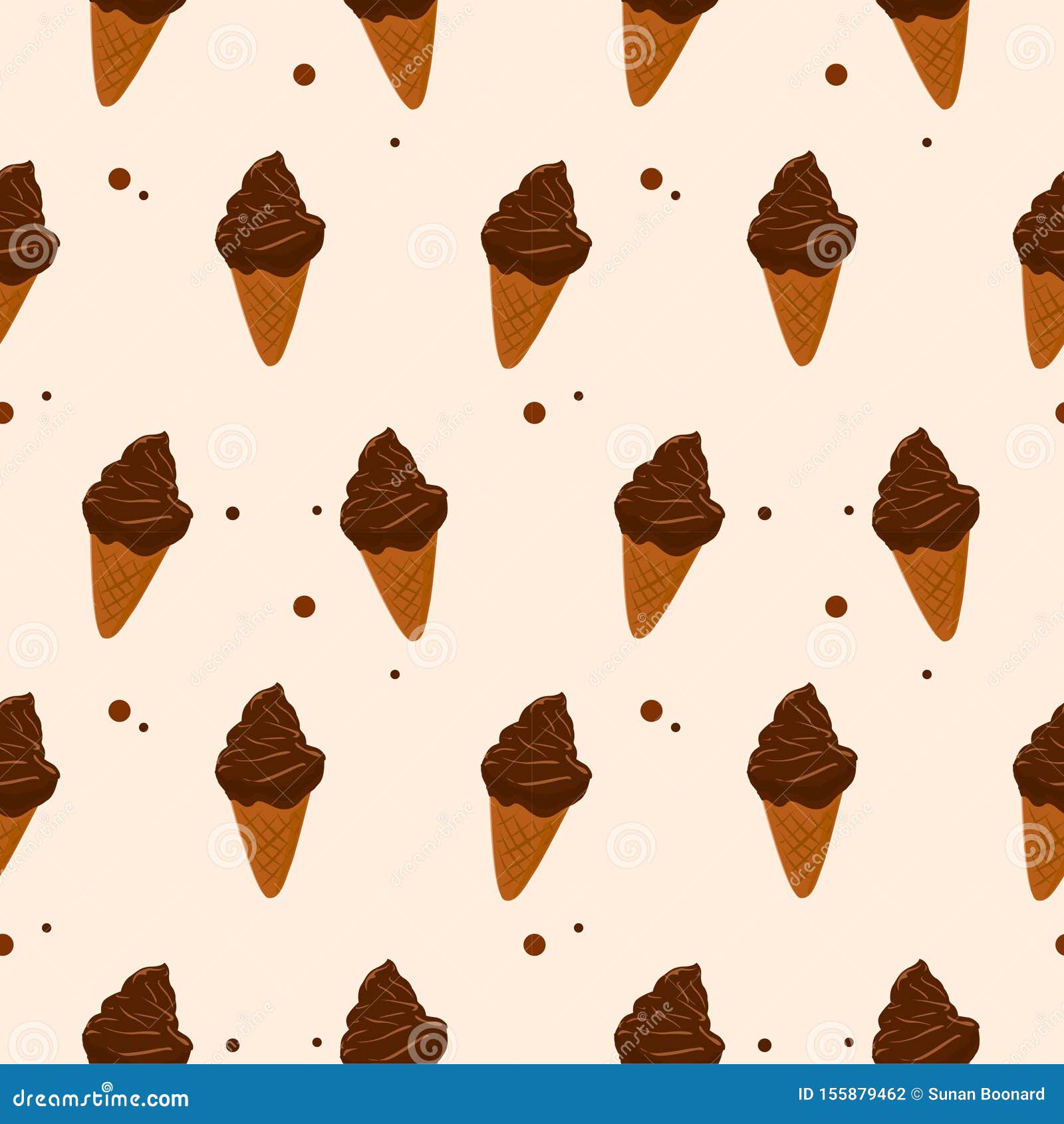 Ice Cream Seamless Pattern. Chocolate Ice Cream Vector. Stock ...