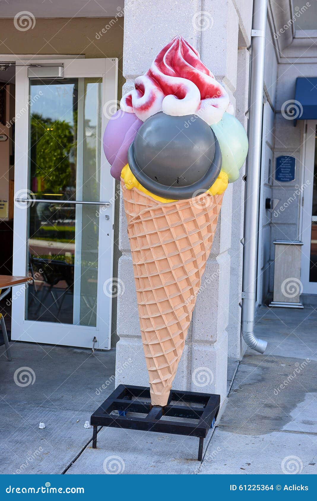 Ice Cream Cone Statue on a Shop Stock Photo - Image of white, summer ...