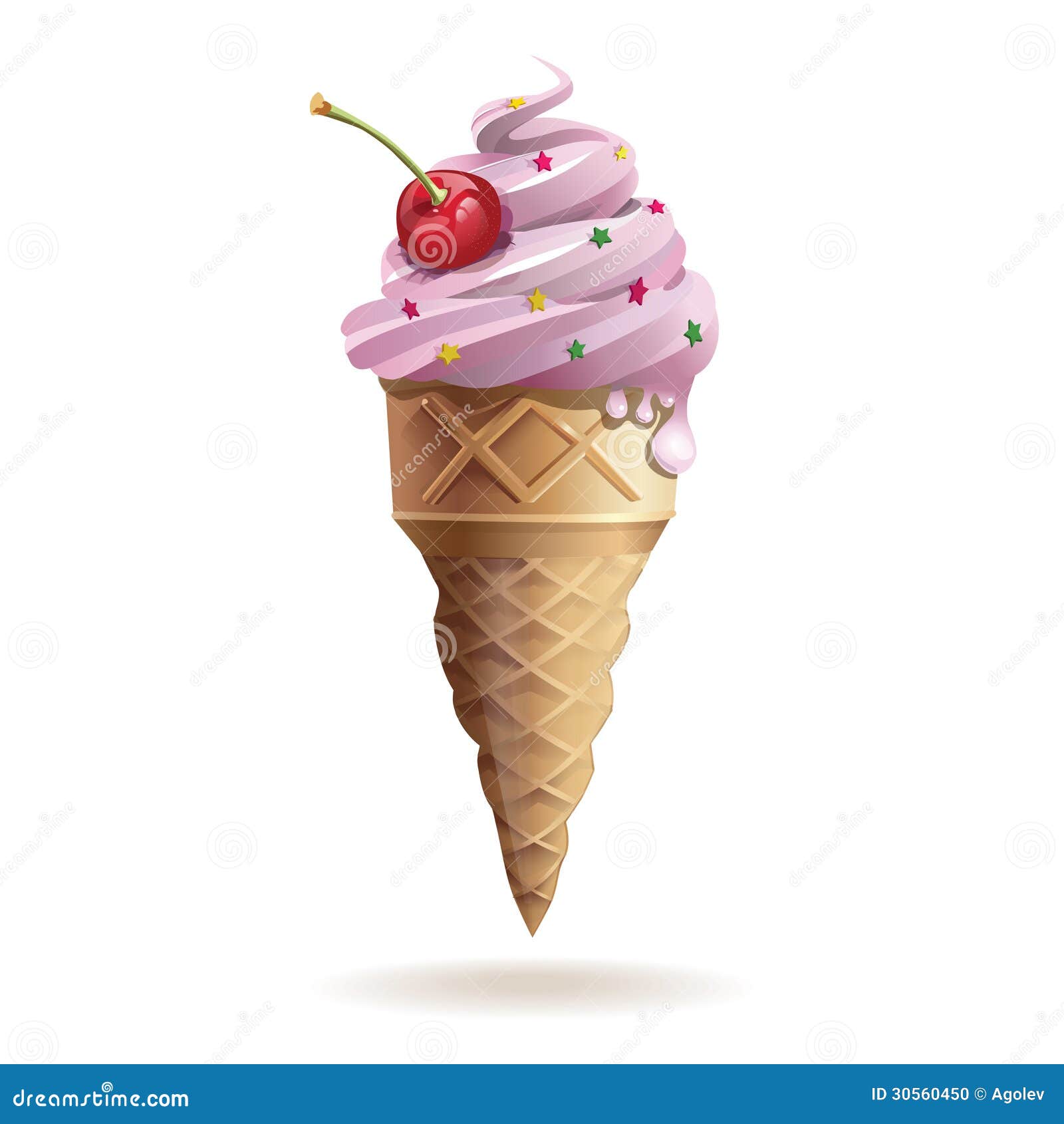 Ice Cream Cone Stock Vector Illustration Of Melting 30560450