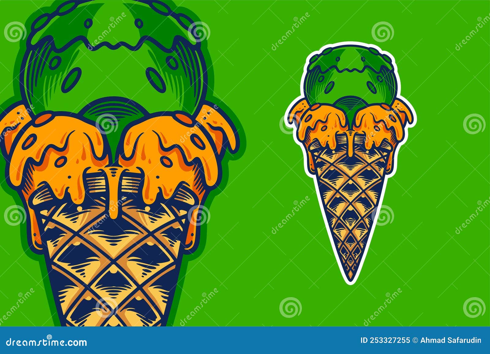 Ice Cream Cone Vector Illustration Cartoon Style Stock Illustration ...