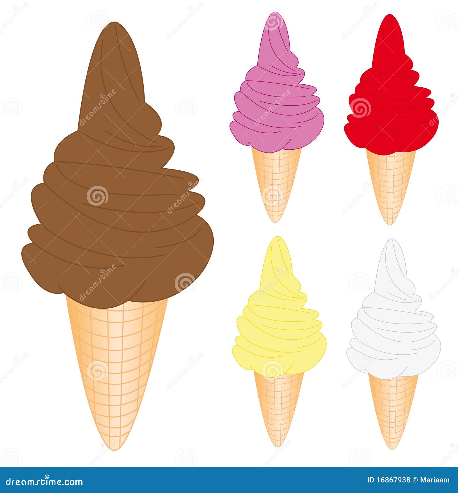 3 Ice Cream Cones Clip Art Royalty-Free Illustration | CartoonDealer ...